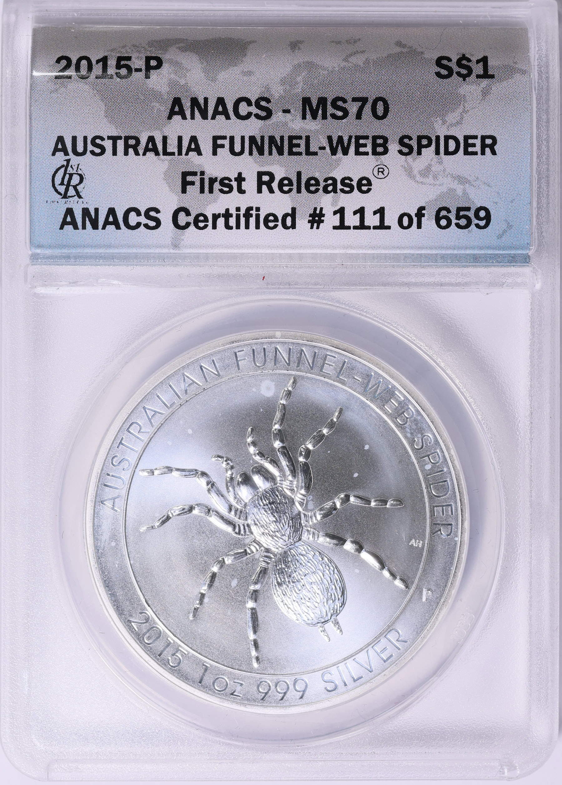 Australia 2015-P Silver Dollar Funnel-Web Spider KM-3085 First Release ...