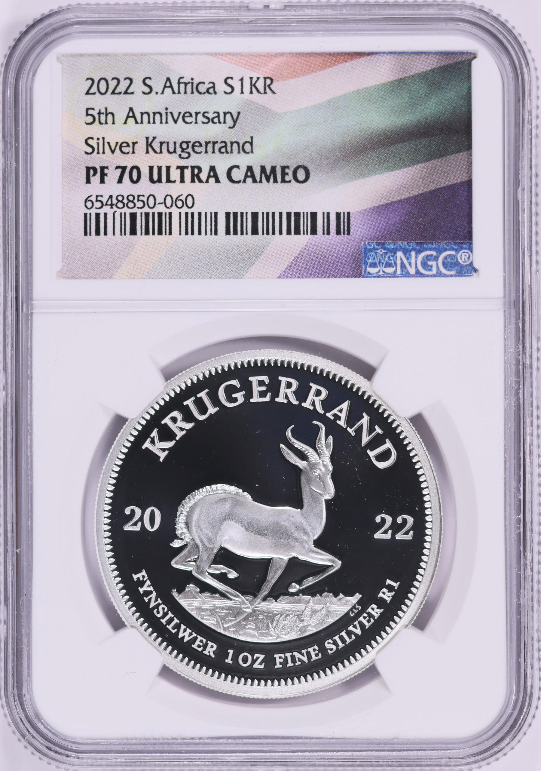 South Africa 2022 Silver Rand 5th Anniversary KM-691 NGC Proof-70 UC ...