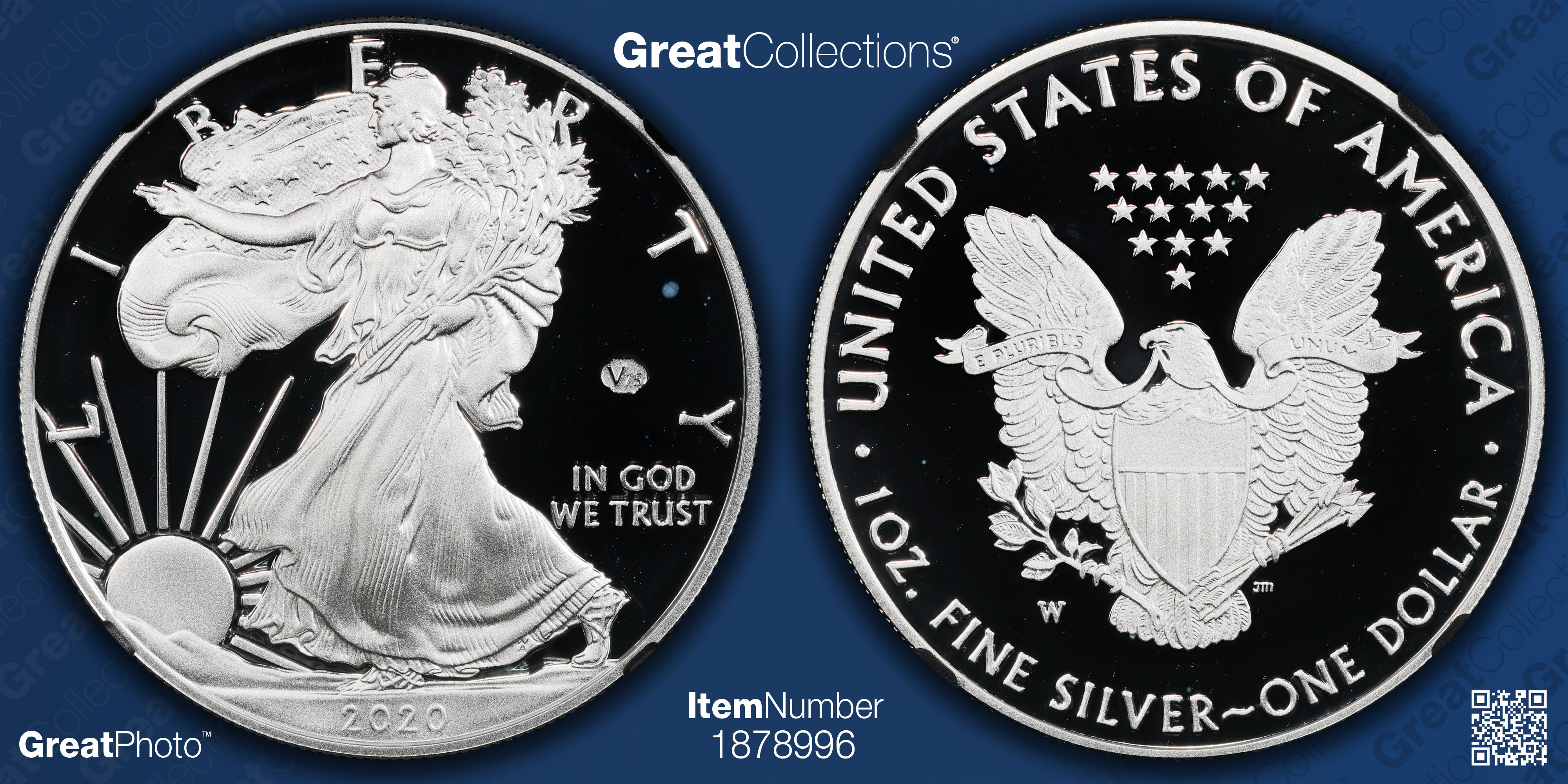 2020-W $1 Silver Eagle V75 Privy First Day of Issue NGC Proof-70 UC (Moy Signed Label) (Black ...