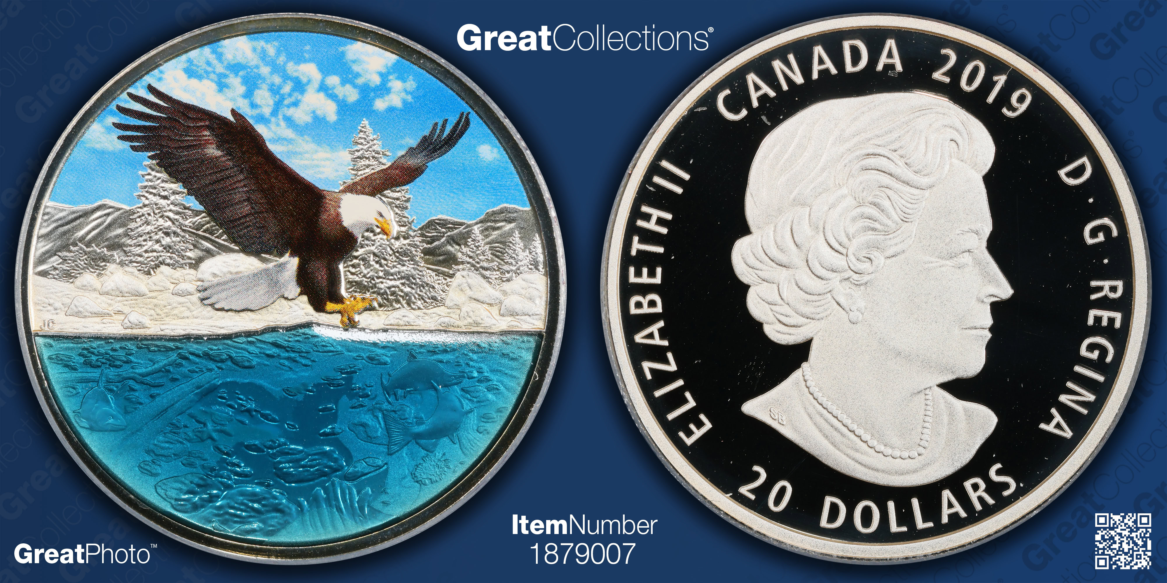 Canada 2019 $20 Bald Eagle Reflection PCGS Proof-70 DCAM (Susanna Blunt ...