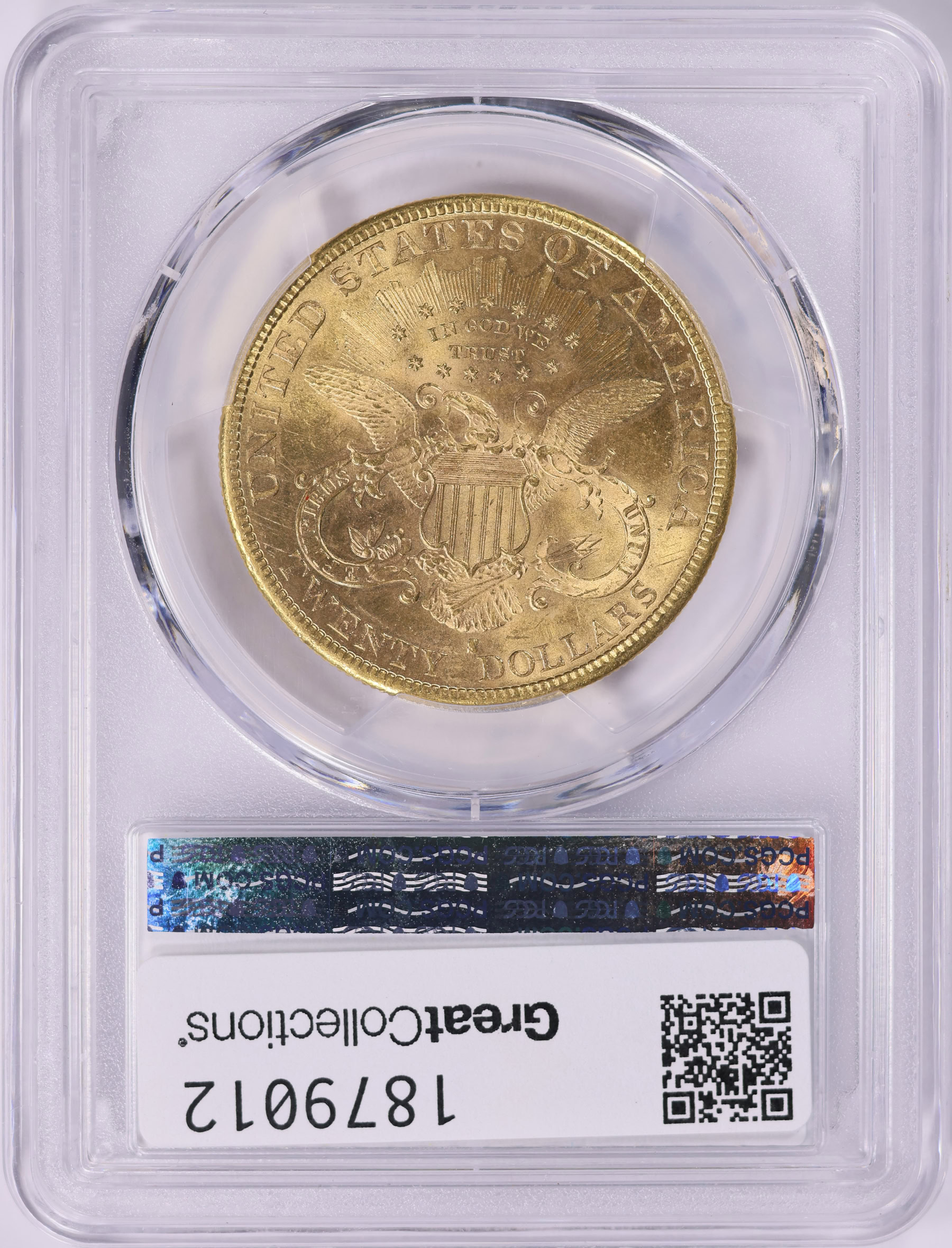 1892-S Liberty Gold Double Eagle PCGS MS-63 (CAC Green) (Rive d'Or Collection) (Item 1879012 ...