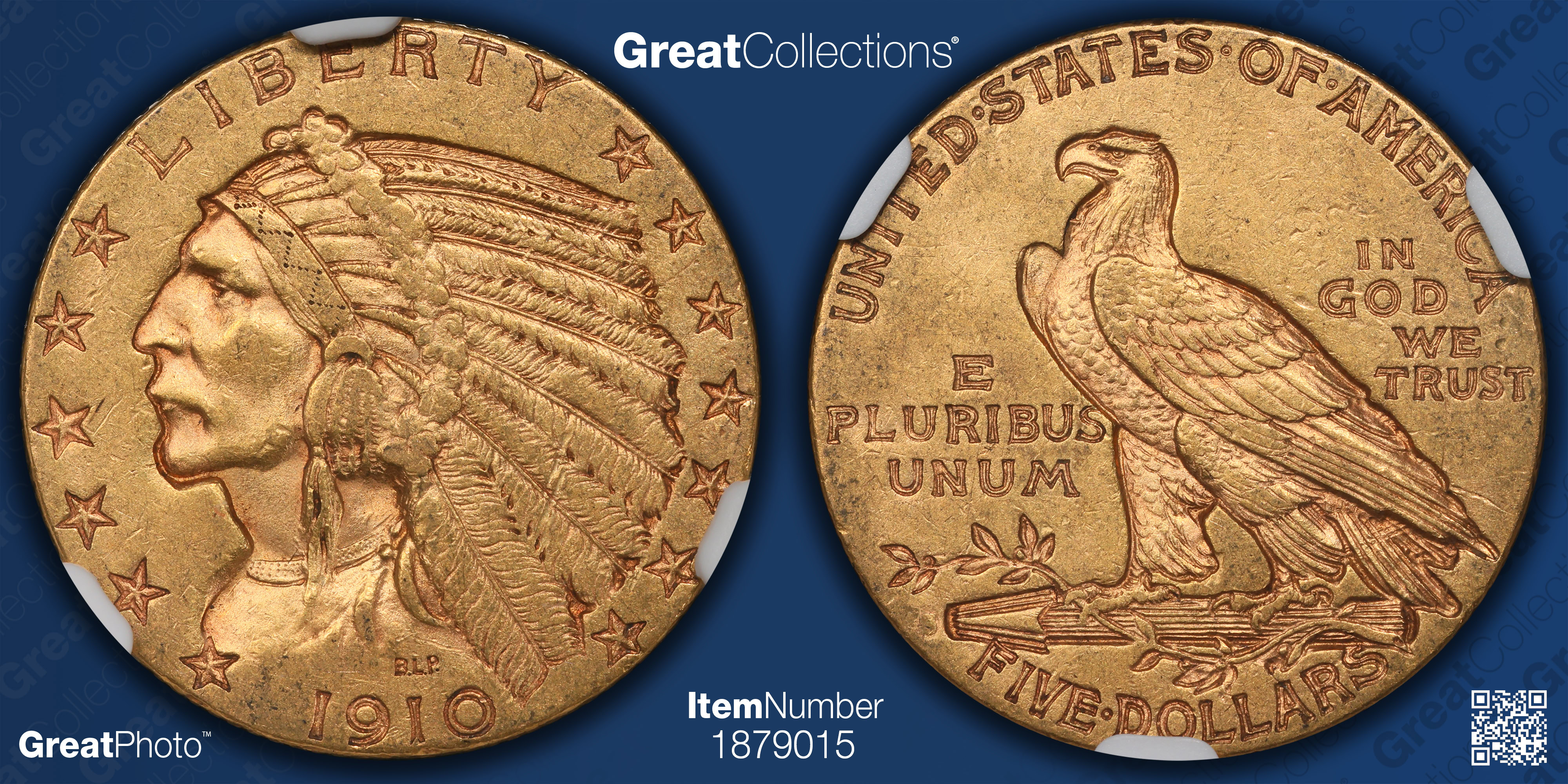1910-S Indian Gold Half Eagle NGC AU-58 (Item 1879015 ...