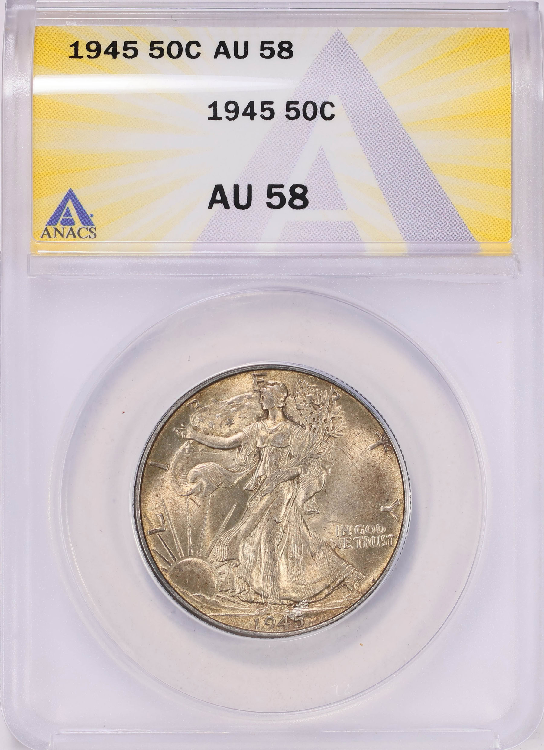 1945 Walking Liberty Half Dollar ANACS AU-58 (Item 1879212) | GreatCollections Coin Auctions