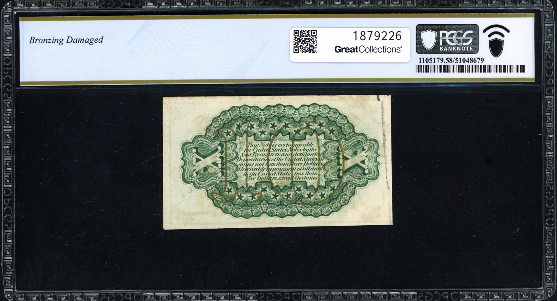 Fr. 1256 Third Issue 10 Cents Fractional Currency Note Design Numeral ...