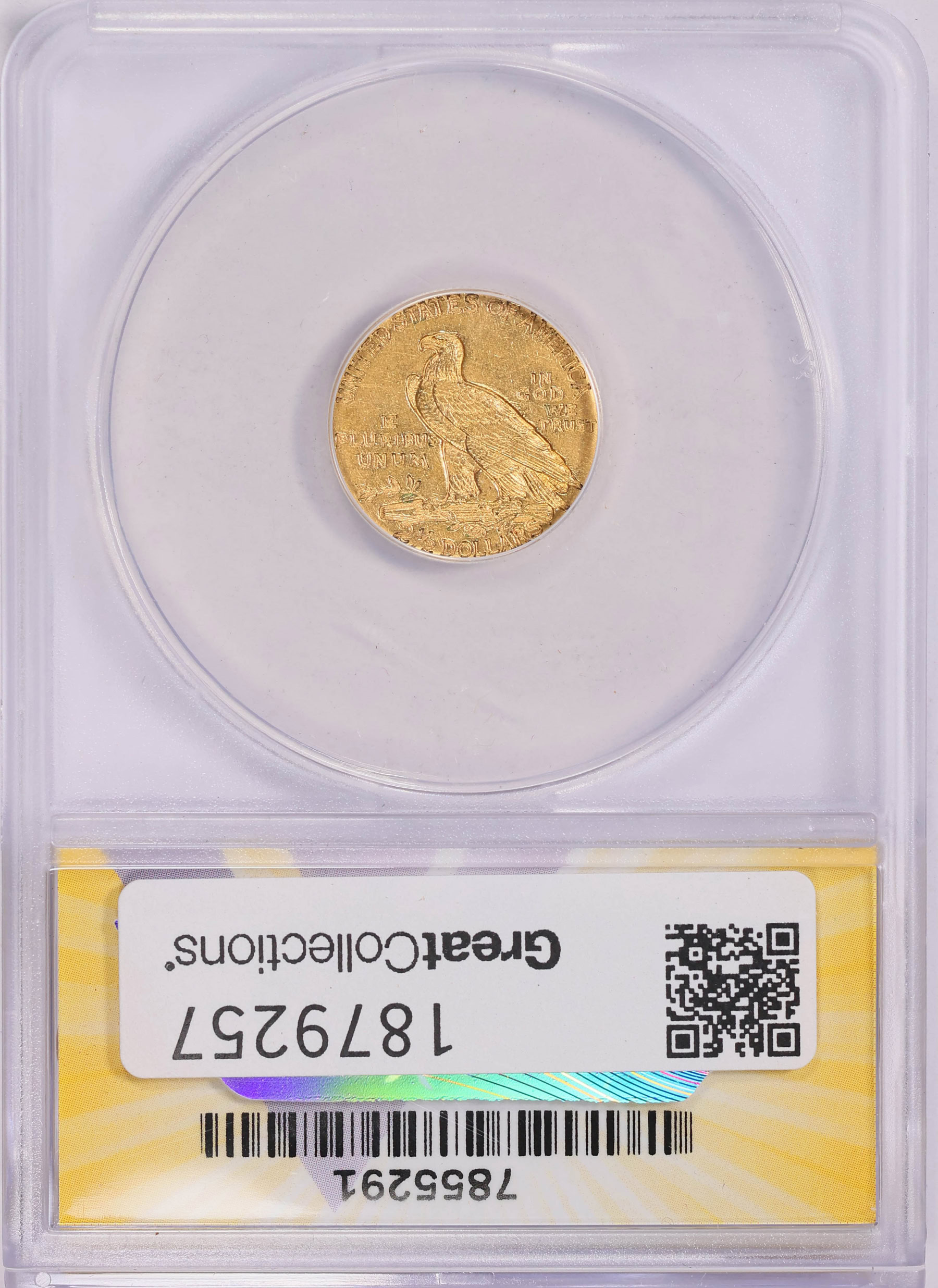1913 Indian Gold Quarter Eagle ANACS AU-50 Details (Item 1879257) | GreatCollections Coin Auctions