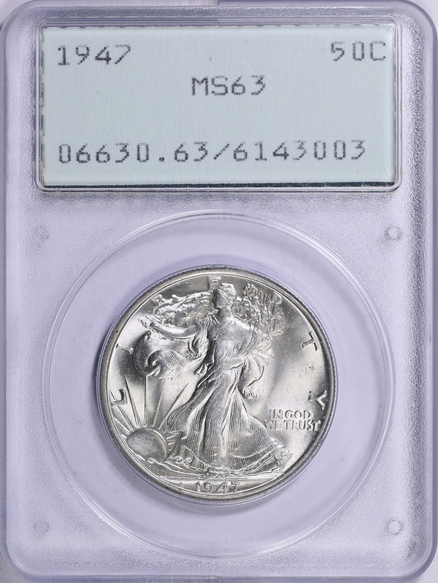 1947 Walking Liberty Half Dollar PCGS MS-63 OGH (1st Gen) (Item 1879324) | GreatCollections Coin ...