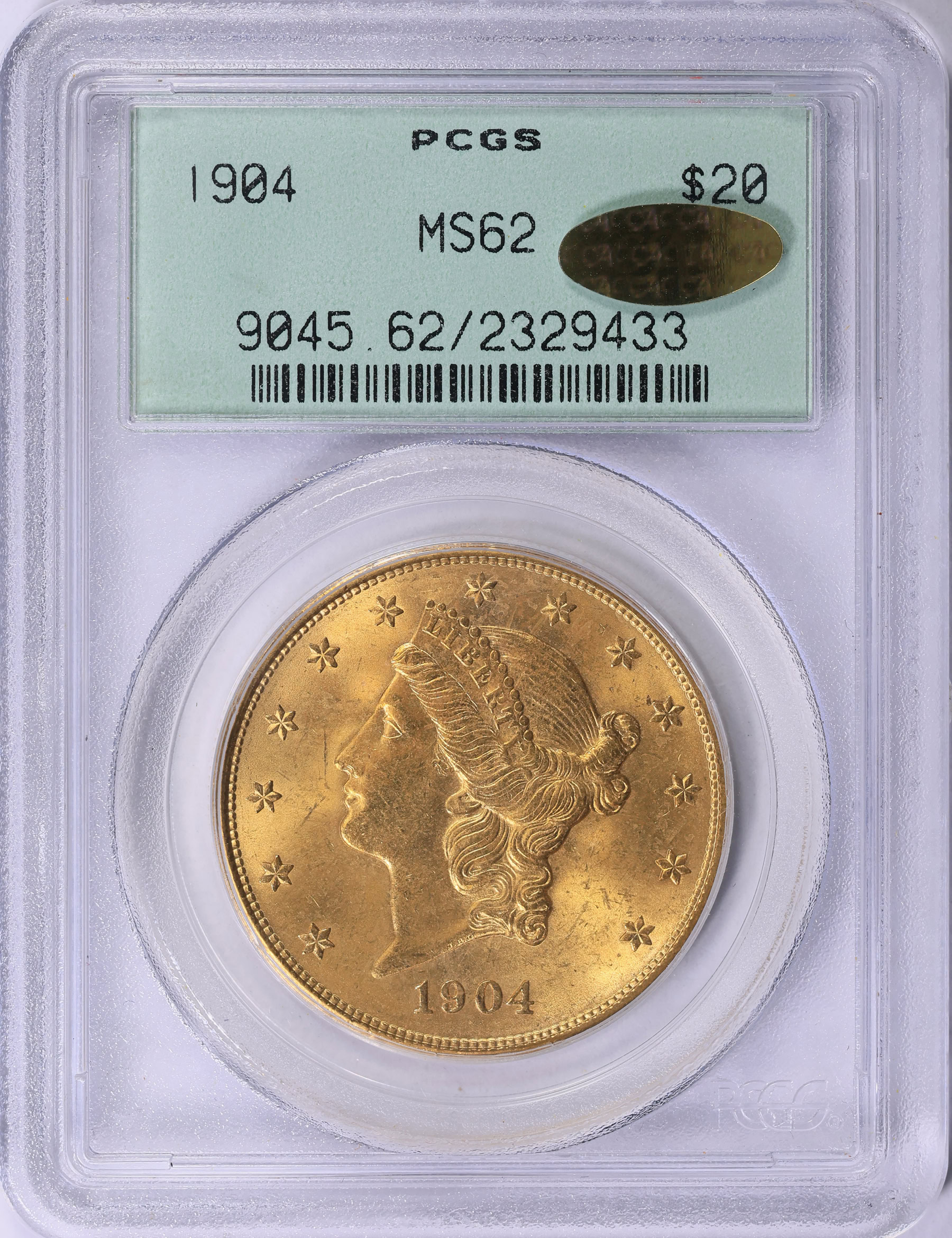 1904 Liberty Gold Double Eagle PCGS MS-62 (CAC Gold) OGH (Item 1879357) | GreatCollections Coin ...