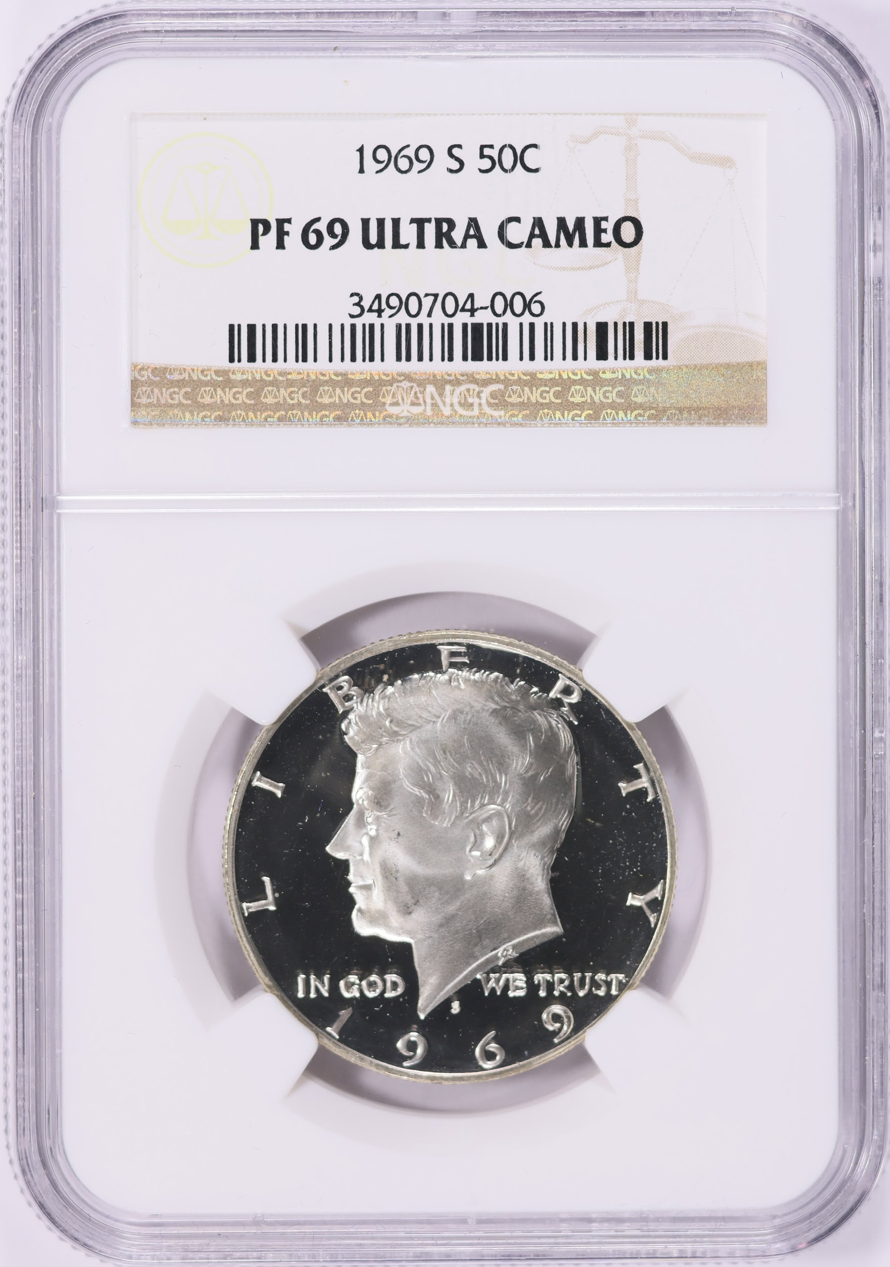1969-S Kennedy Half Dollar NGC Proof-69 UC (Item 1879498) | GreatCollections Coin Auctions