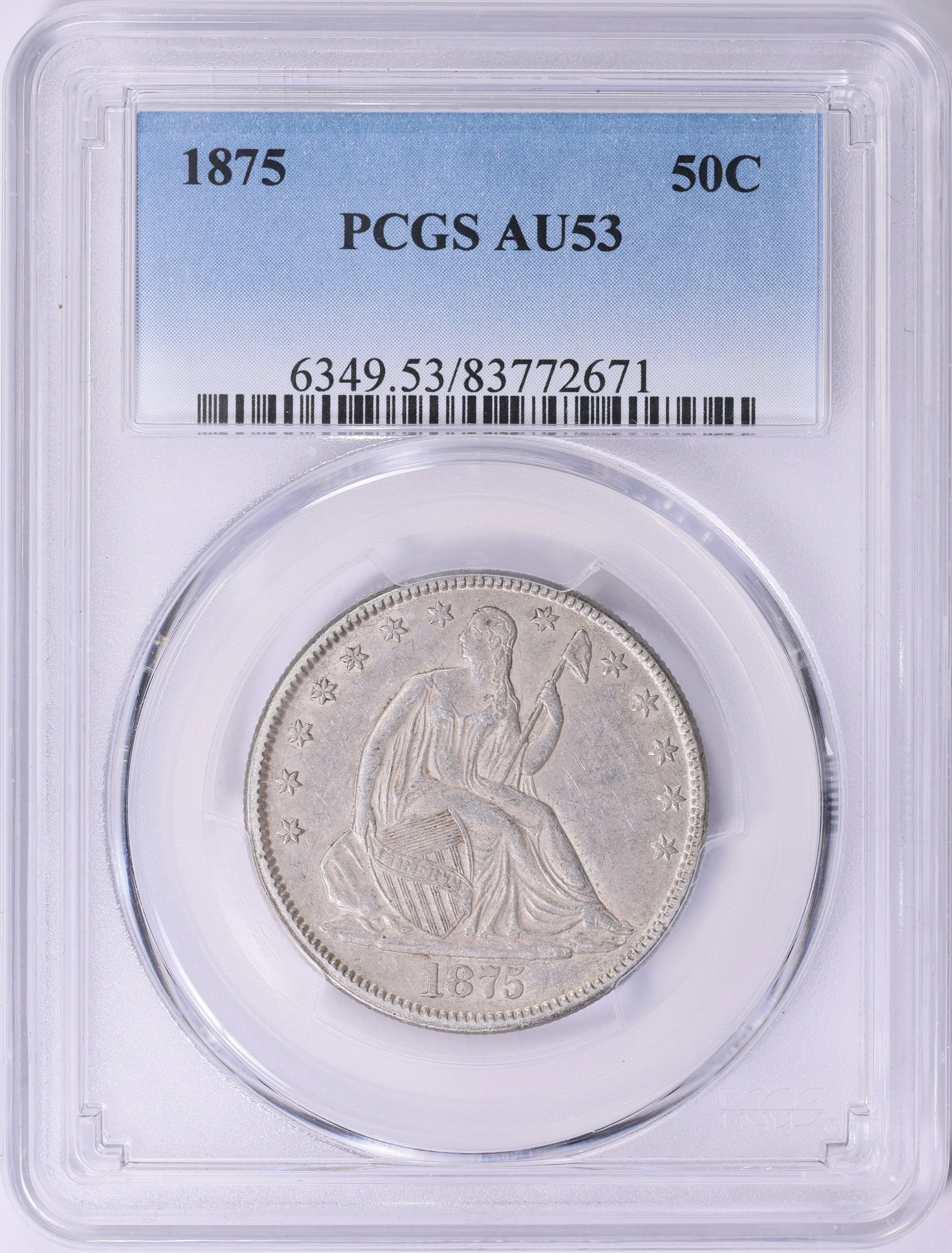1875 Seated Liberty Half Dollar PCGS AU-53 (Item 1879508 ...