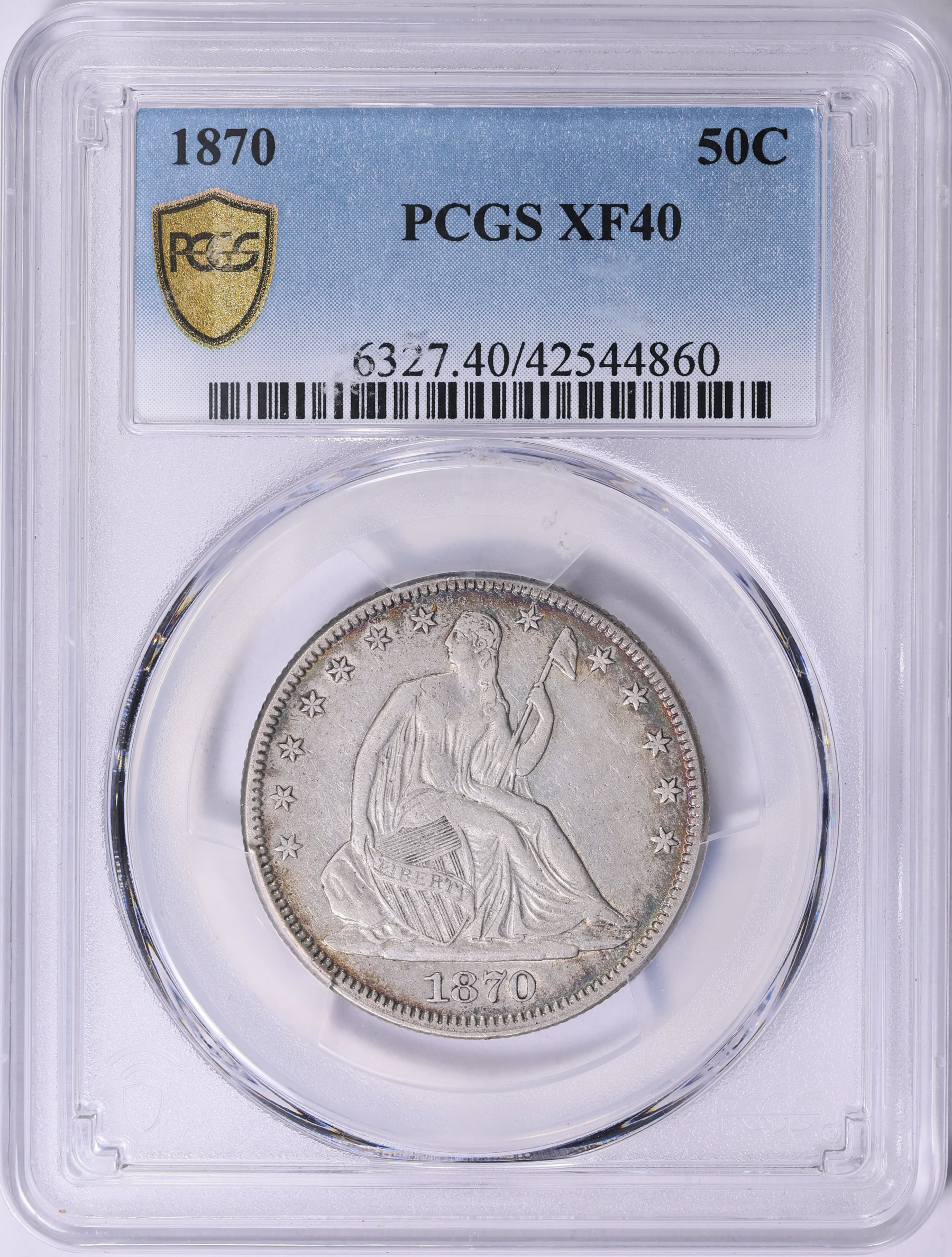 1870 Seated Liberty Half Dollar PCGS XF-40 (Toned) (Item 1879510) | GreatCollections Coin Auctions