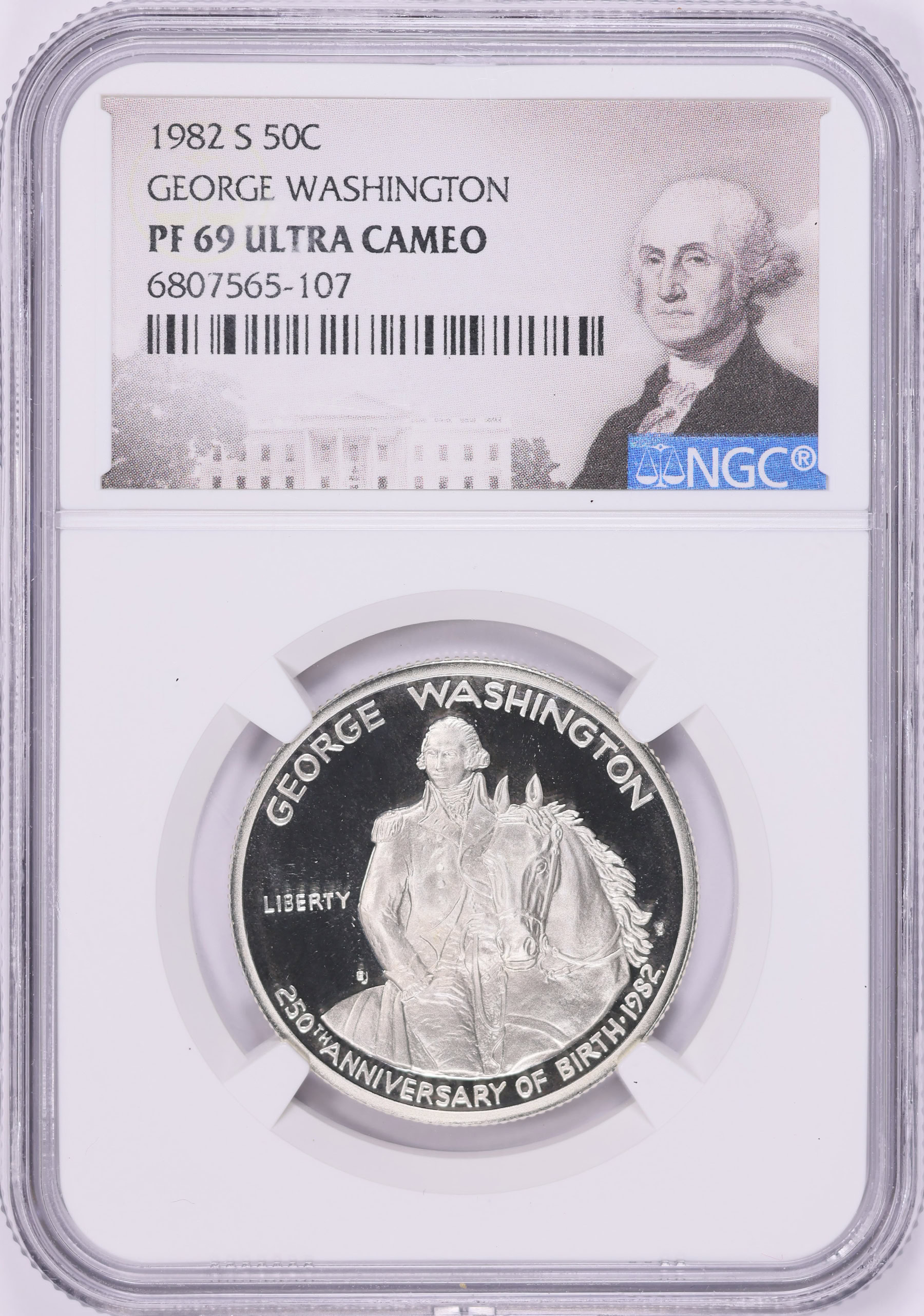 1982-S George Washington 250th Anniversary of Birth Silver Half Dollar ...