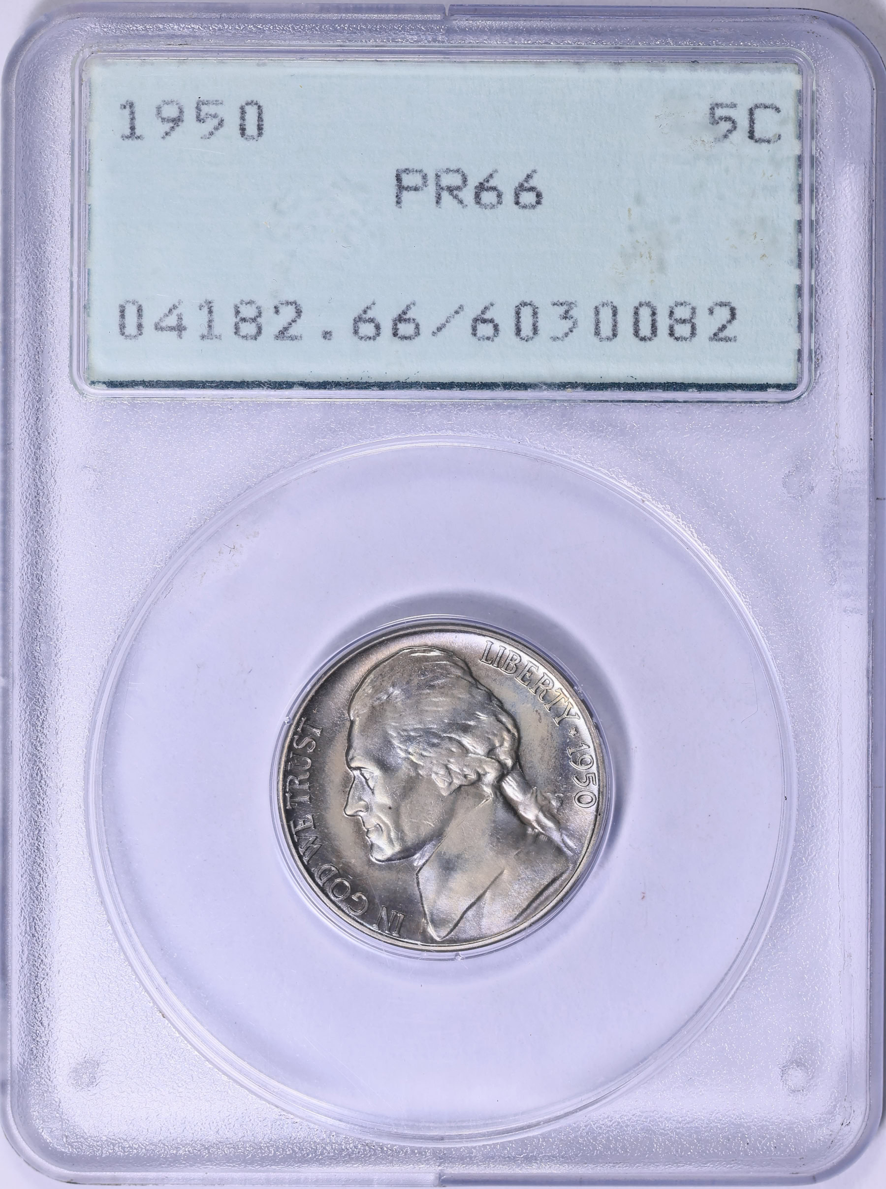 1950 Jefferson Nickel PCGS Proof-66 OGH (1st Gen) (Toned) (Item 1879733) | GreatCollections Coin ...