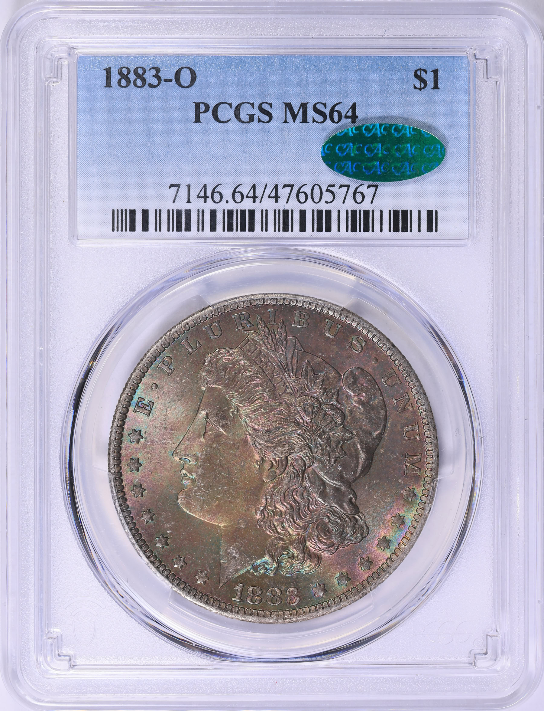 1883-O Morgan Silver Dollar PCGS MS-64 (CAC Green) (Toned) (Item 1879758) | GreatCollections ...