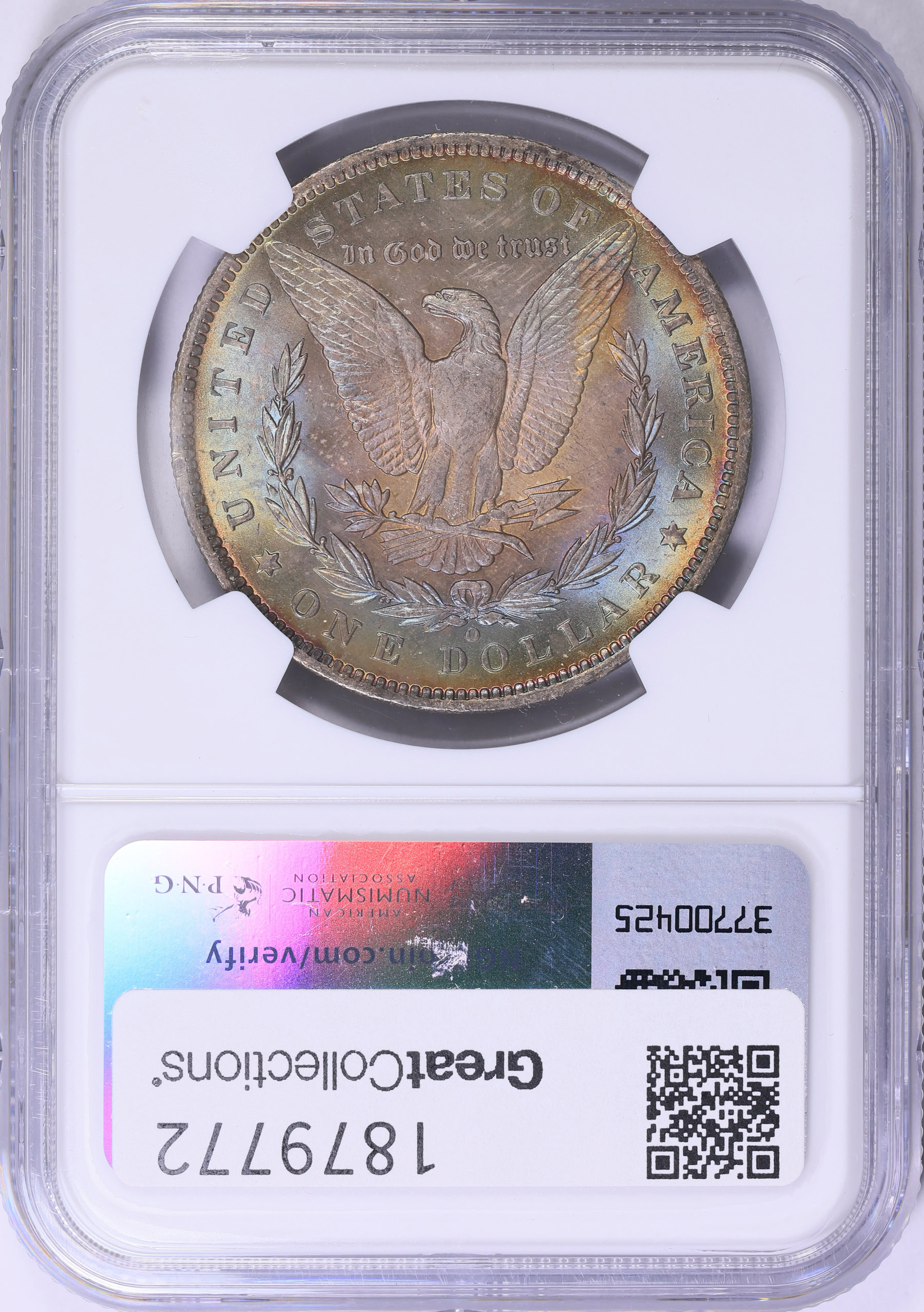 1885-O Morgan Silver Dollar NGC MS-63 (Toned) (Item 1879772) | GreatCollections Coin Auctions