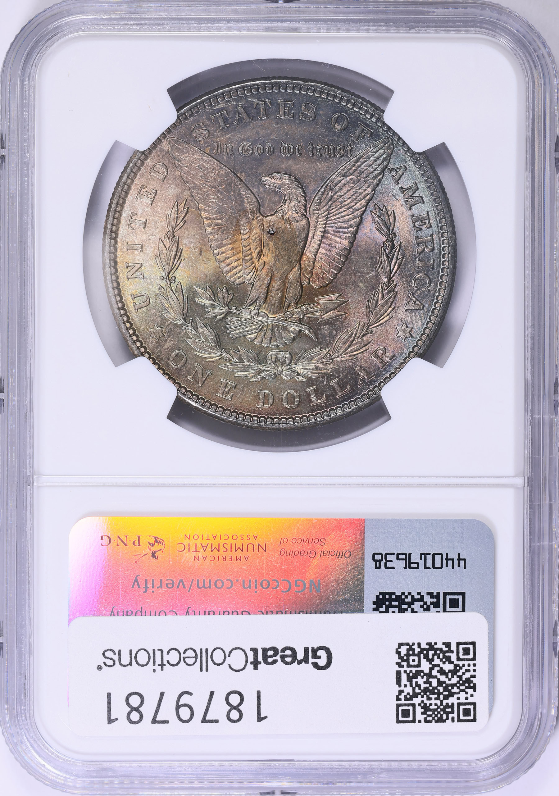 1886 Morgan Silver Dollar NGC MS-62 (Toned) (Item 1879781) | GreatCollections Coin Auctions