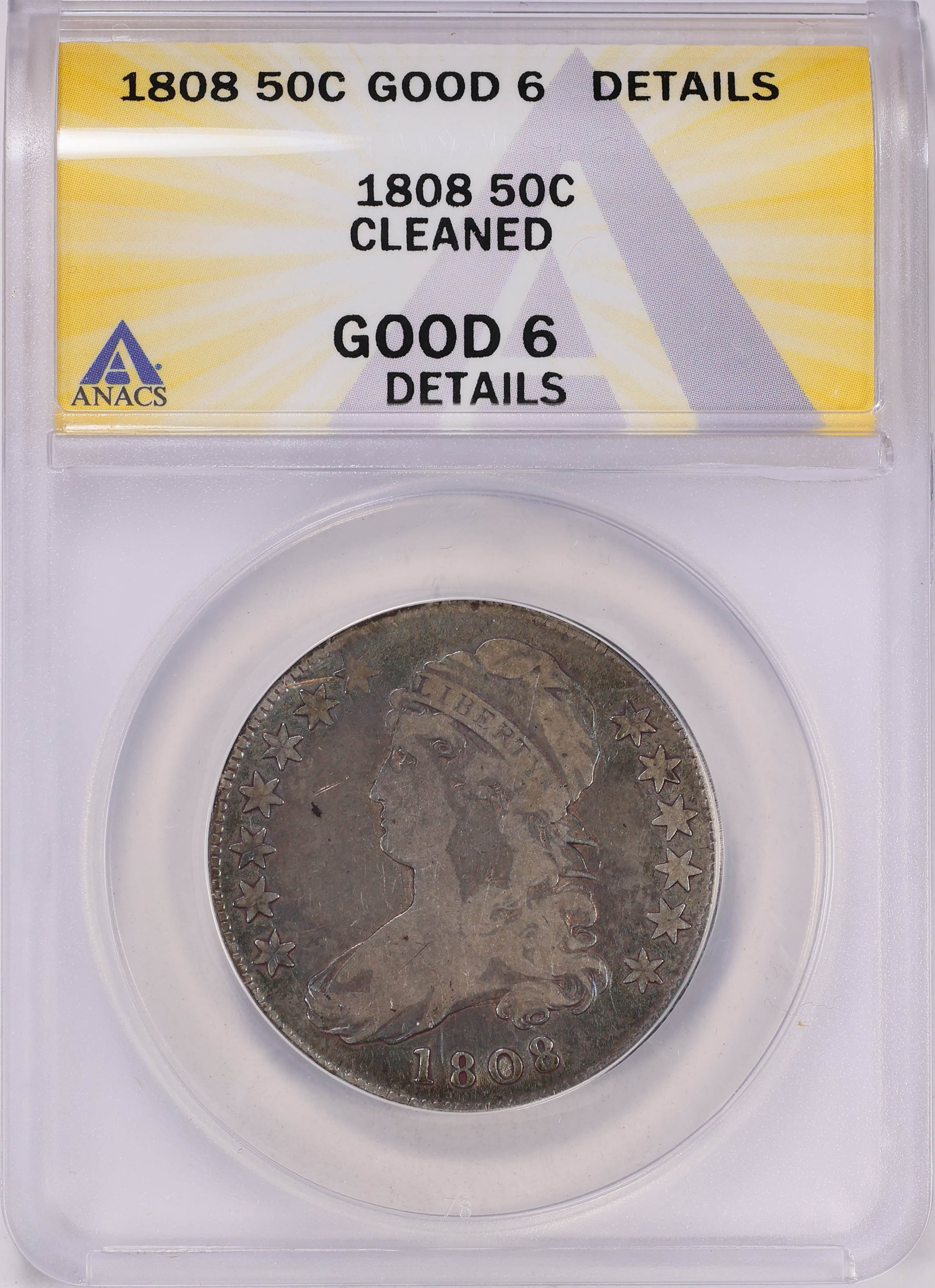 1808 Capped Bust Half Dollar ANACS G-06 Details (Item 1879943) | GreatCollections Coin Auctions