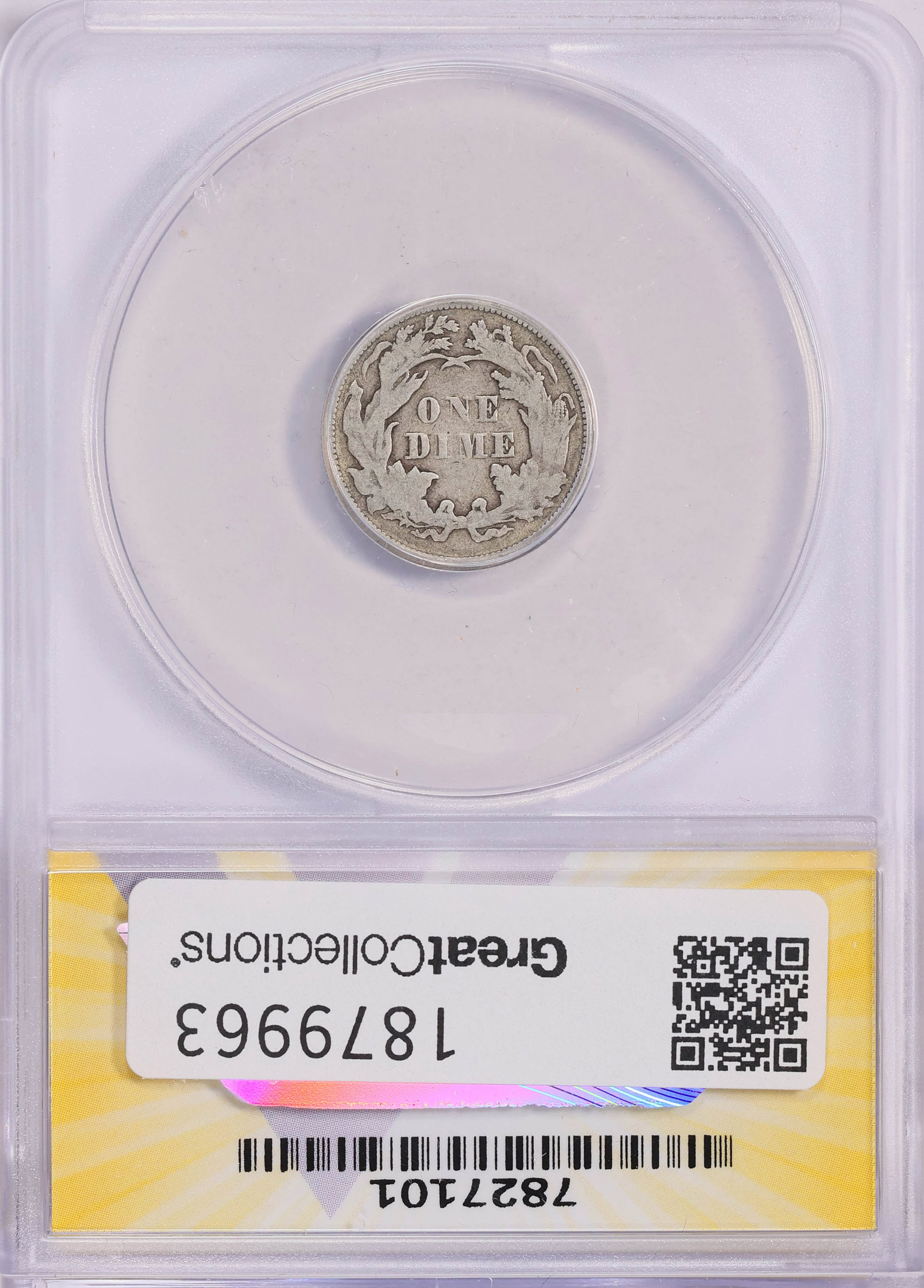 1869 Seated Liberty Dime ANACS F-12 (Item 1879963) | GreatCollections ...