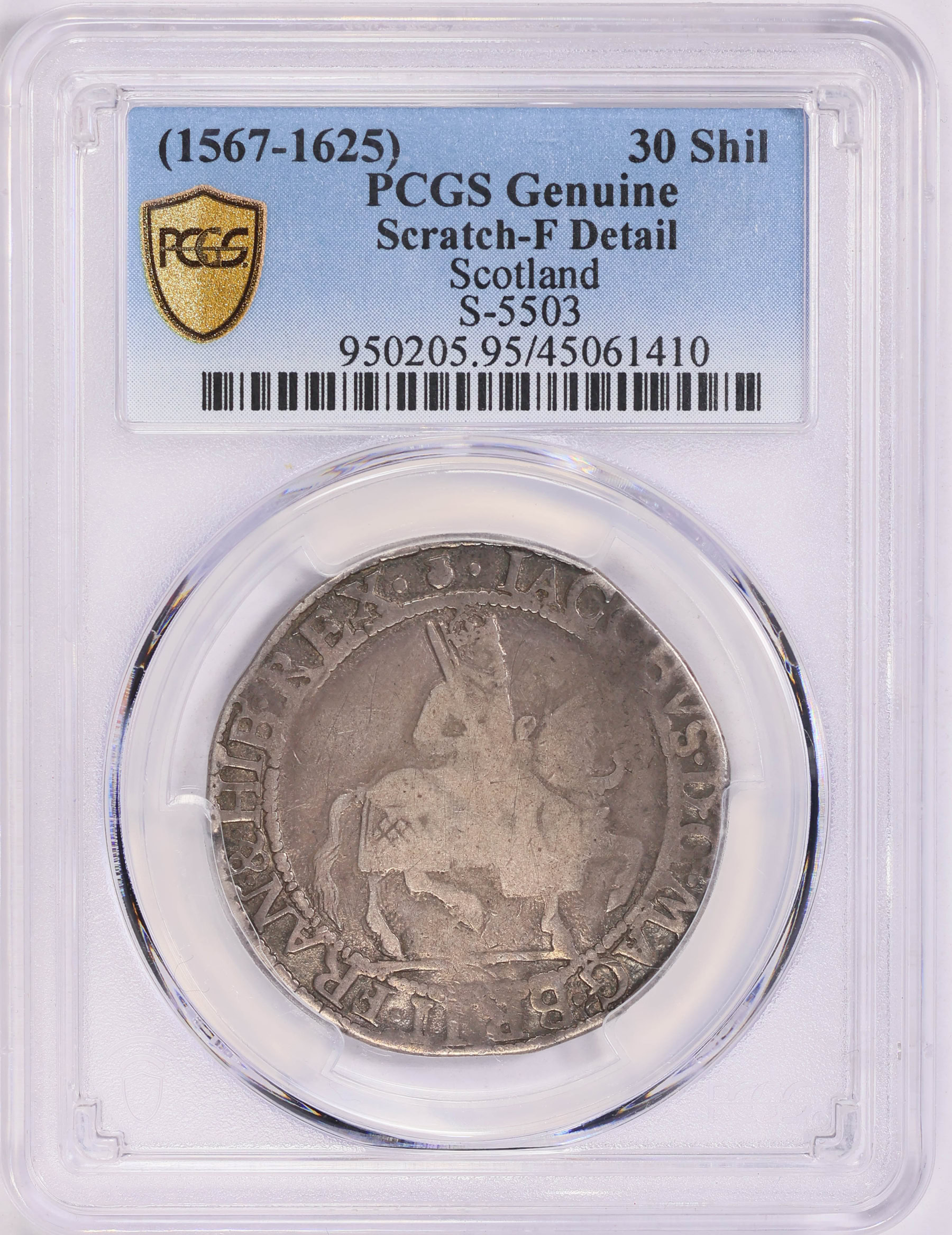 Scotland ND (1567-1625) Silver 30 Shillings of James VI English Arms in ...