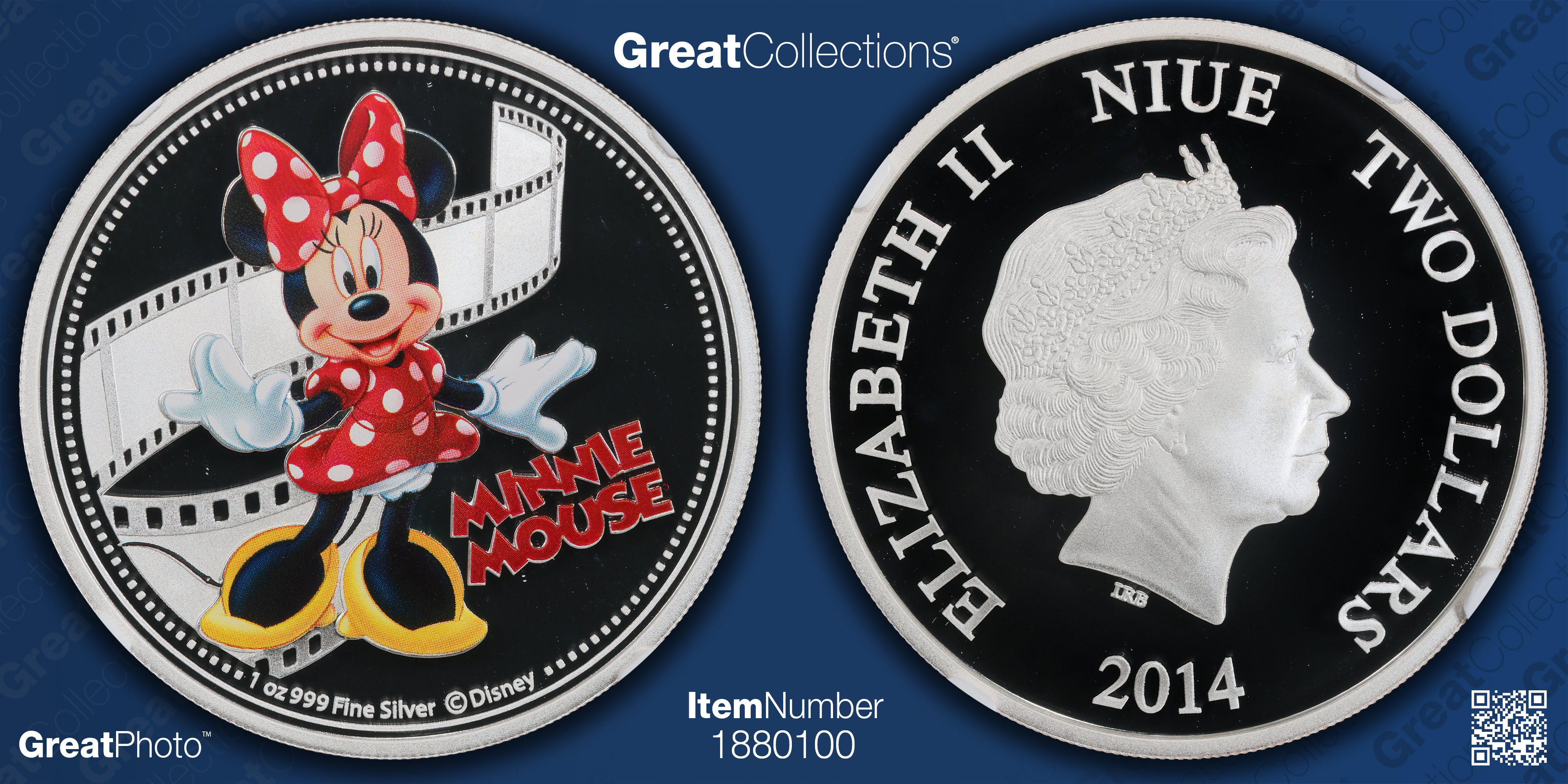Niue 2014 Silver $2 Minnie Mouse KM-2209 NGC Proof-70 UC (ASW = 1 Oz ...