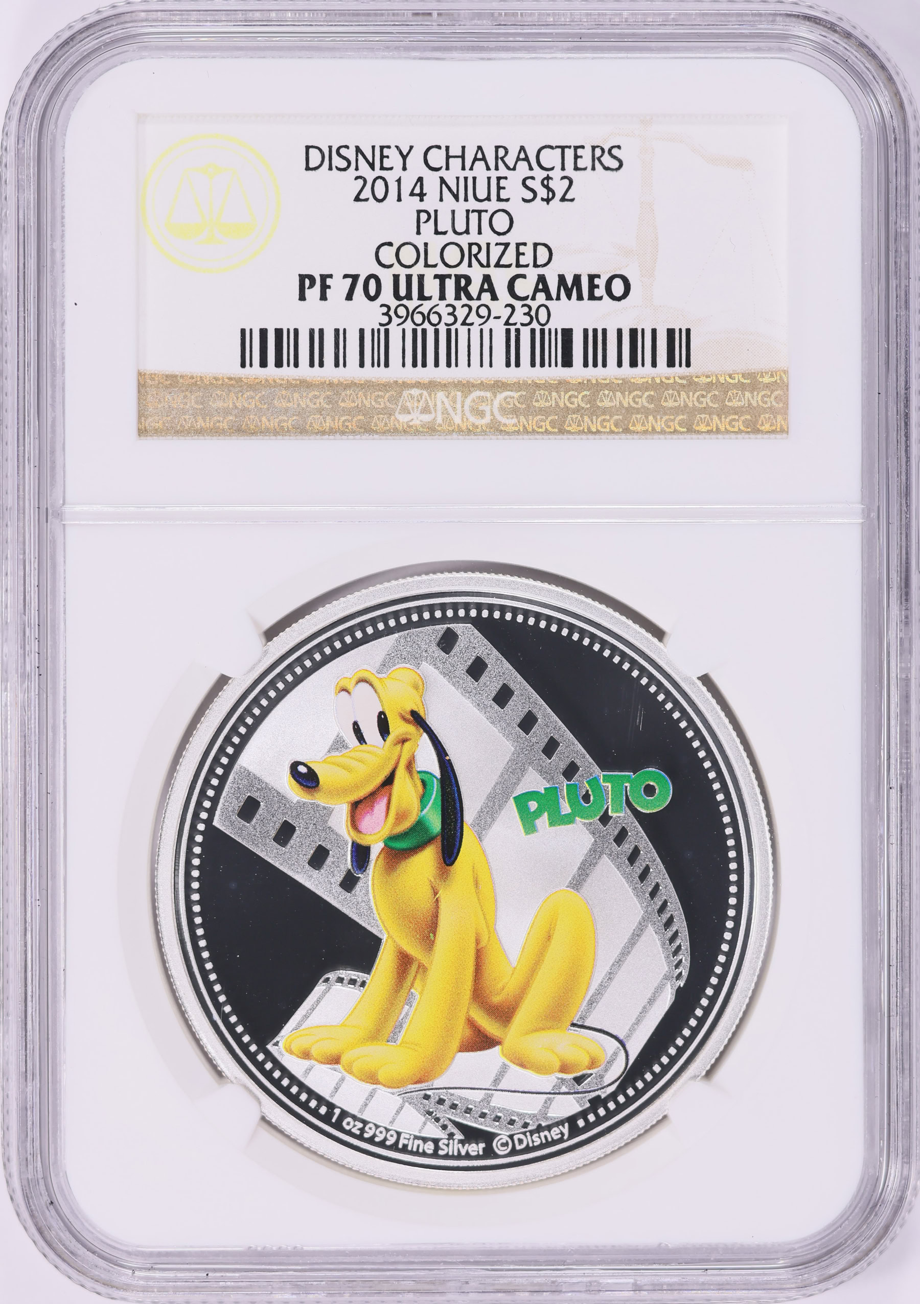 Niue 2014 Silver $2 Disney Characters Pluto KM-2210 NGC Proof-70 UC ...