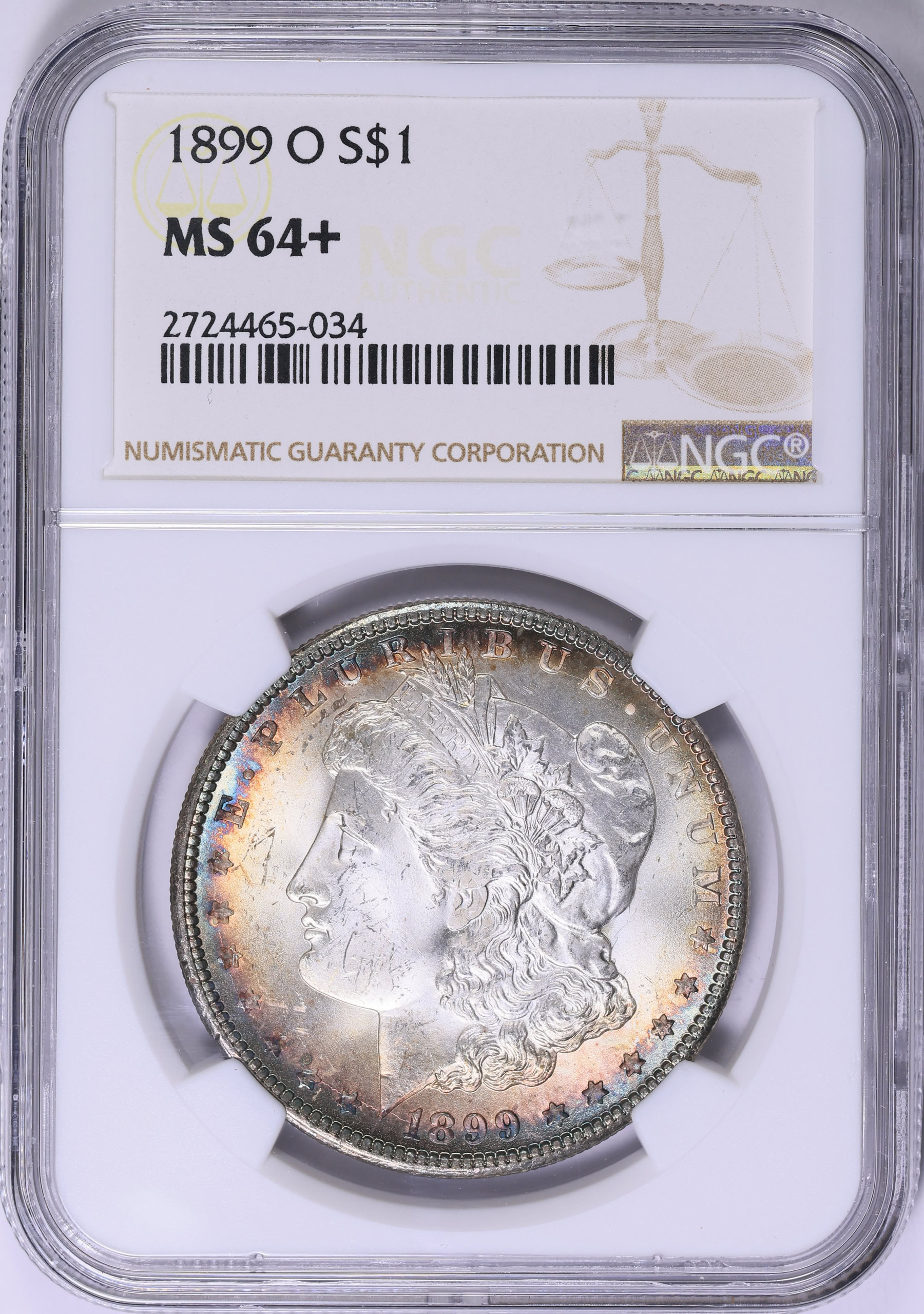 1899-O Morgan Silver Dollar NGC MS-64+ (Toned) (Item 1880130) | GreatCollections Coin Auctions