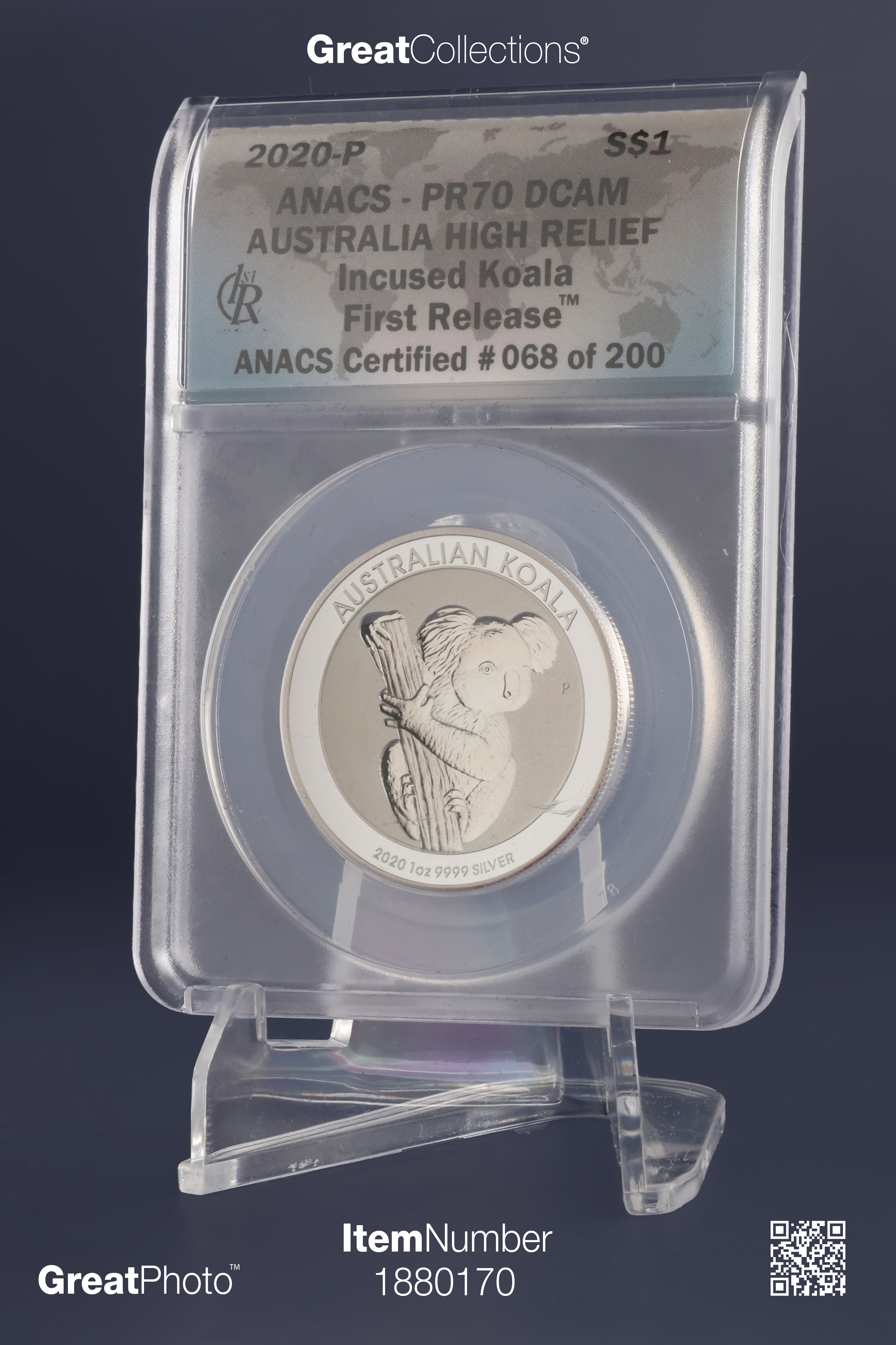 Australia 2020-P Silver Dollar Koala High Relief Incuse Design KM-3878 ...