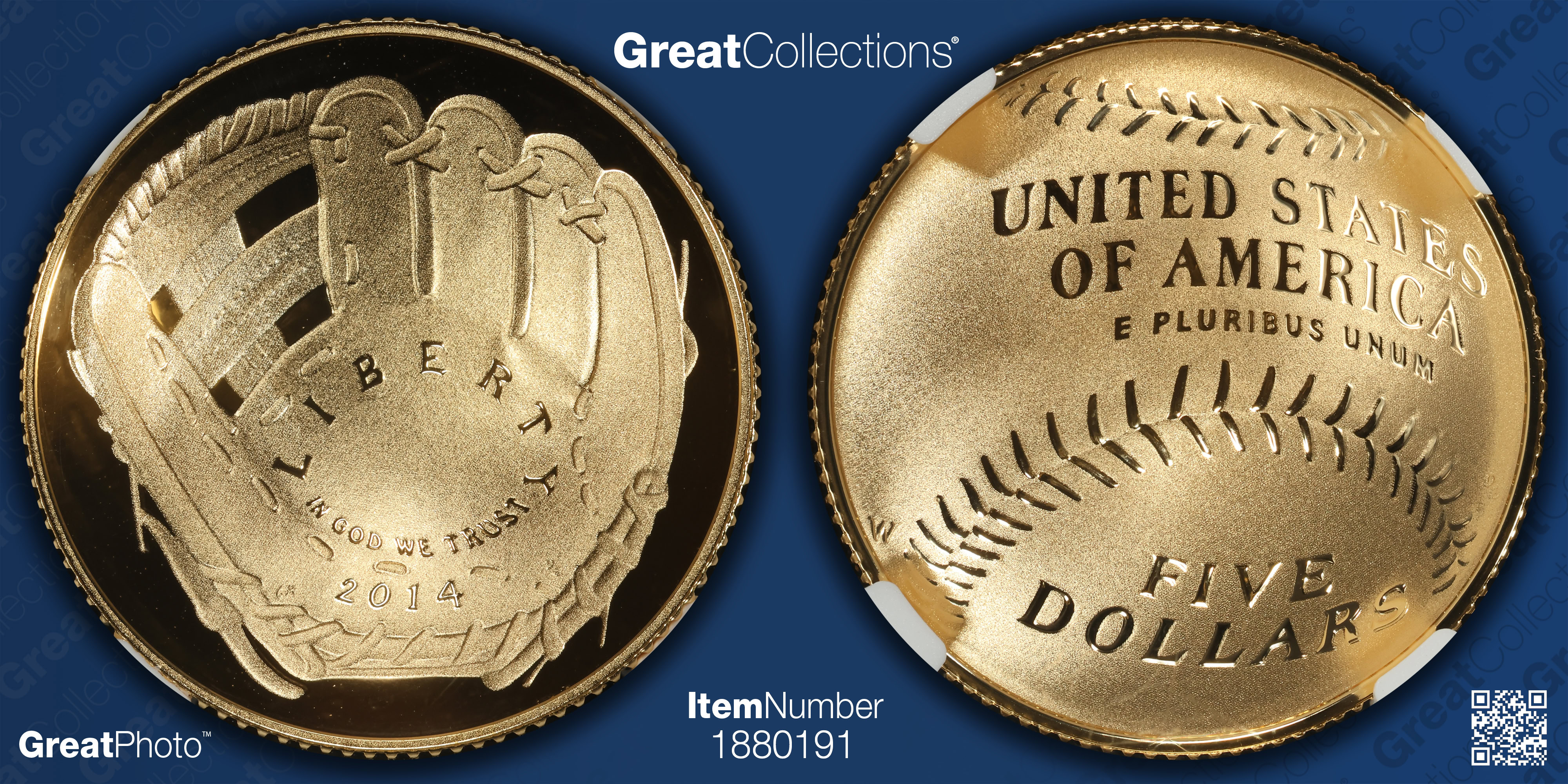 2014-W Baseball Hall of Fame Gold $5 Early Releases NGC Proof-70 UC ...