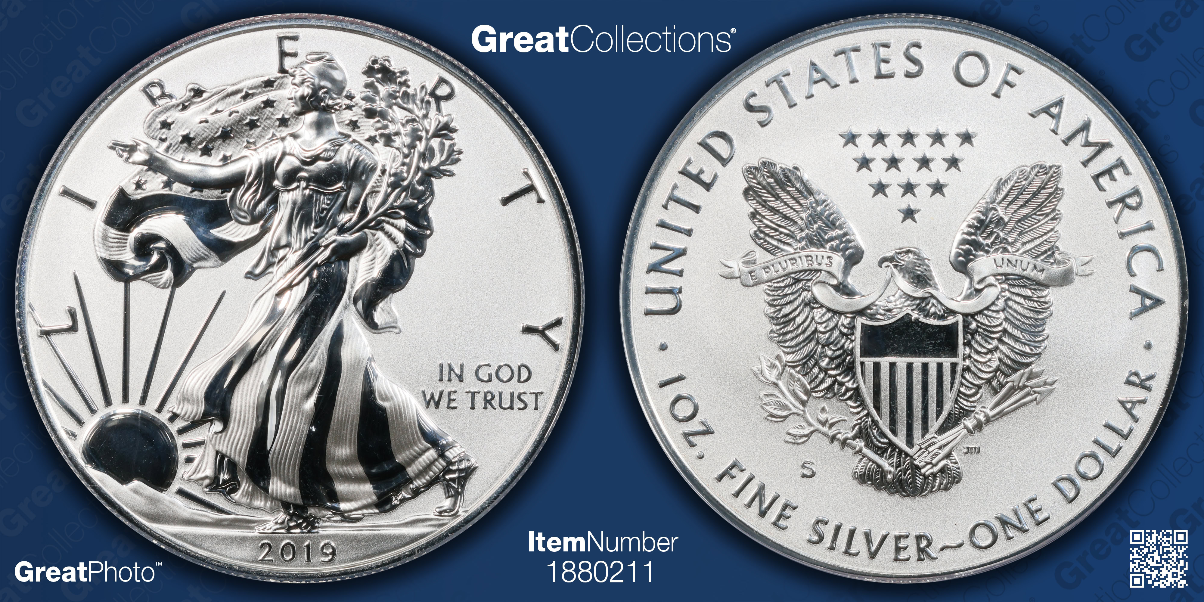 2019-S $1 Silver Eagle Enhanced Reverse Proof First Release ANACS Proof ...