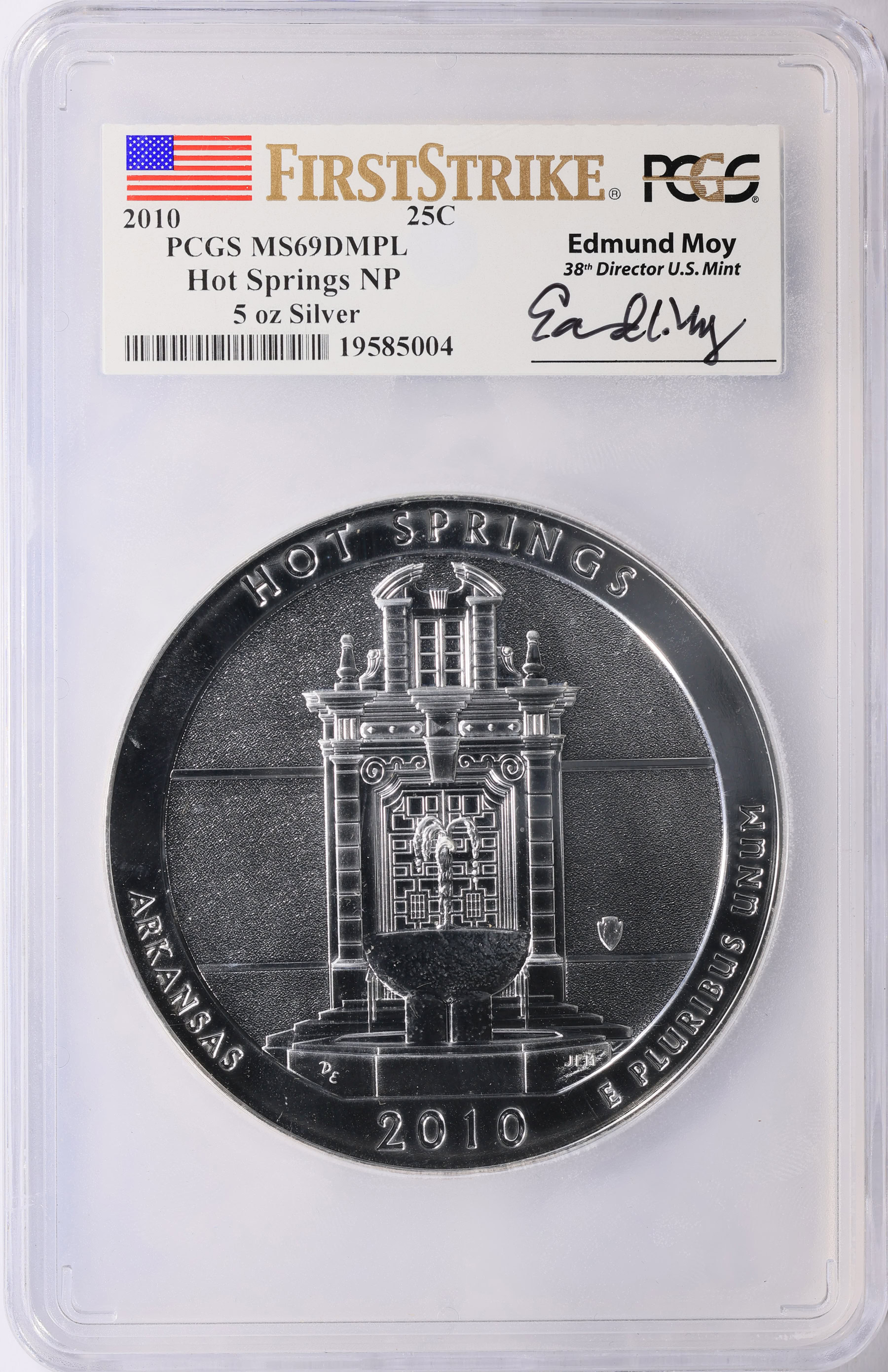 2010 America the Beautiful 5 oz. Silver Quarter Hot Springs NP First ...