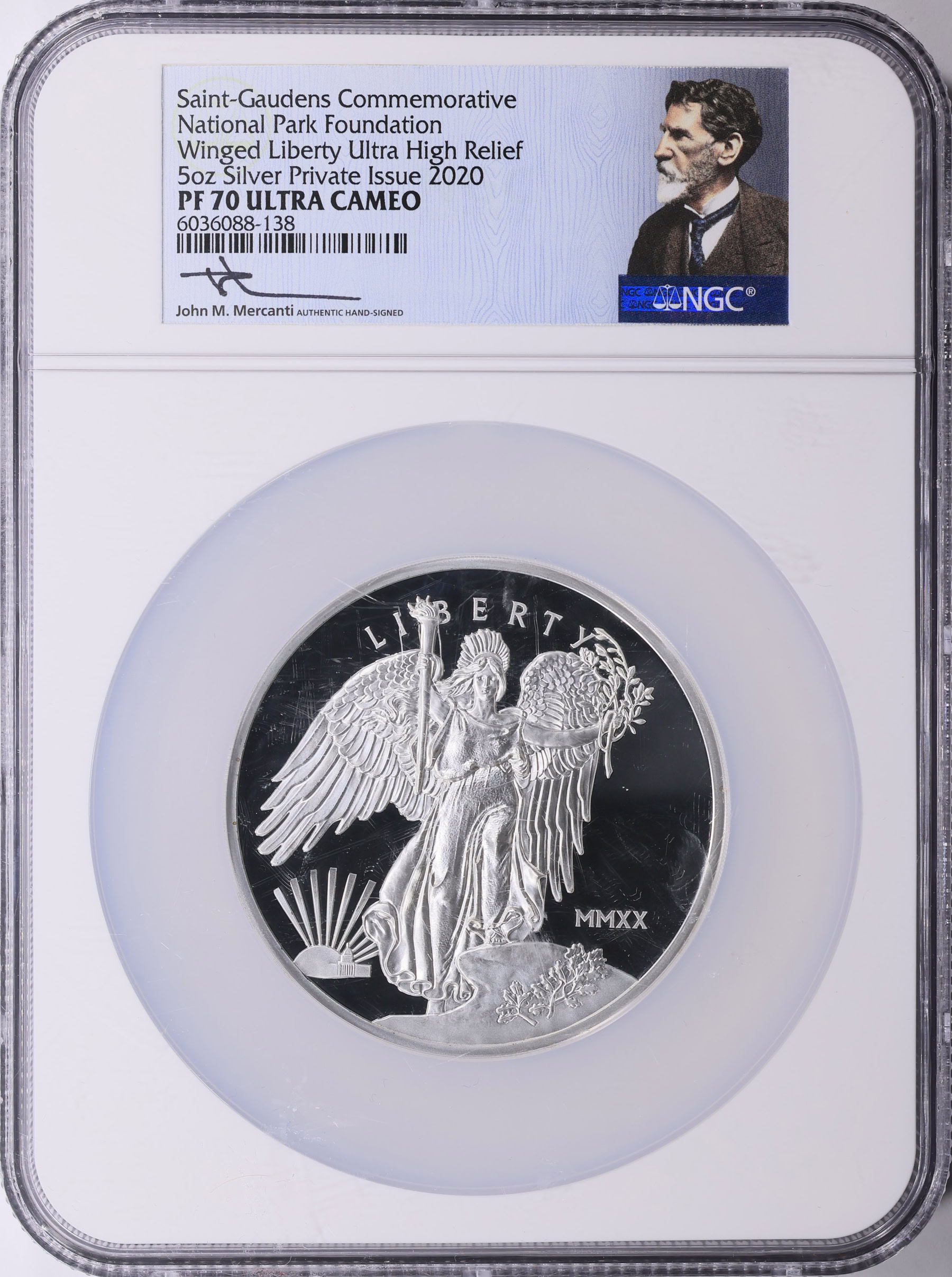 2020 Silver 5 oz. Saint-Gaudens National Parks Foundation Winged ...