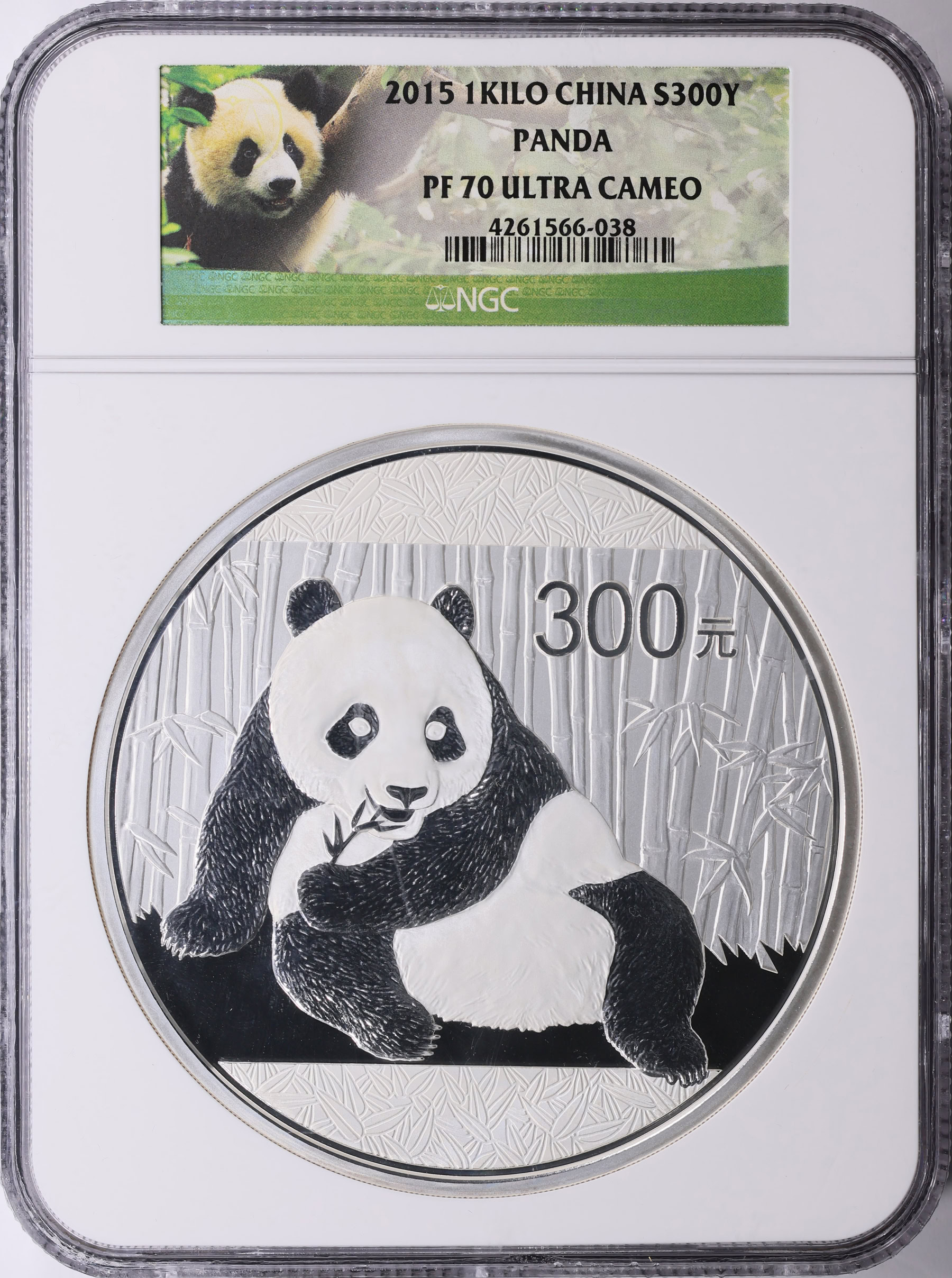 China 2015 Silver 300 Yuan Panda Kilo NGC Proof-70 UC (ASW = 32.1186 oz ...