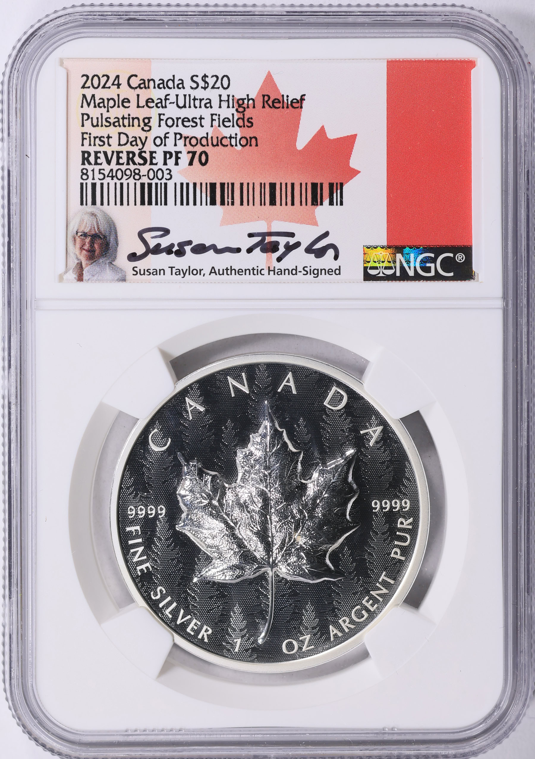 Canada 2024 Silver $20 Maple Leaf Ultra High Relief Pulsating Forest ...