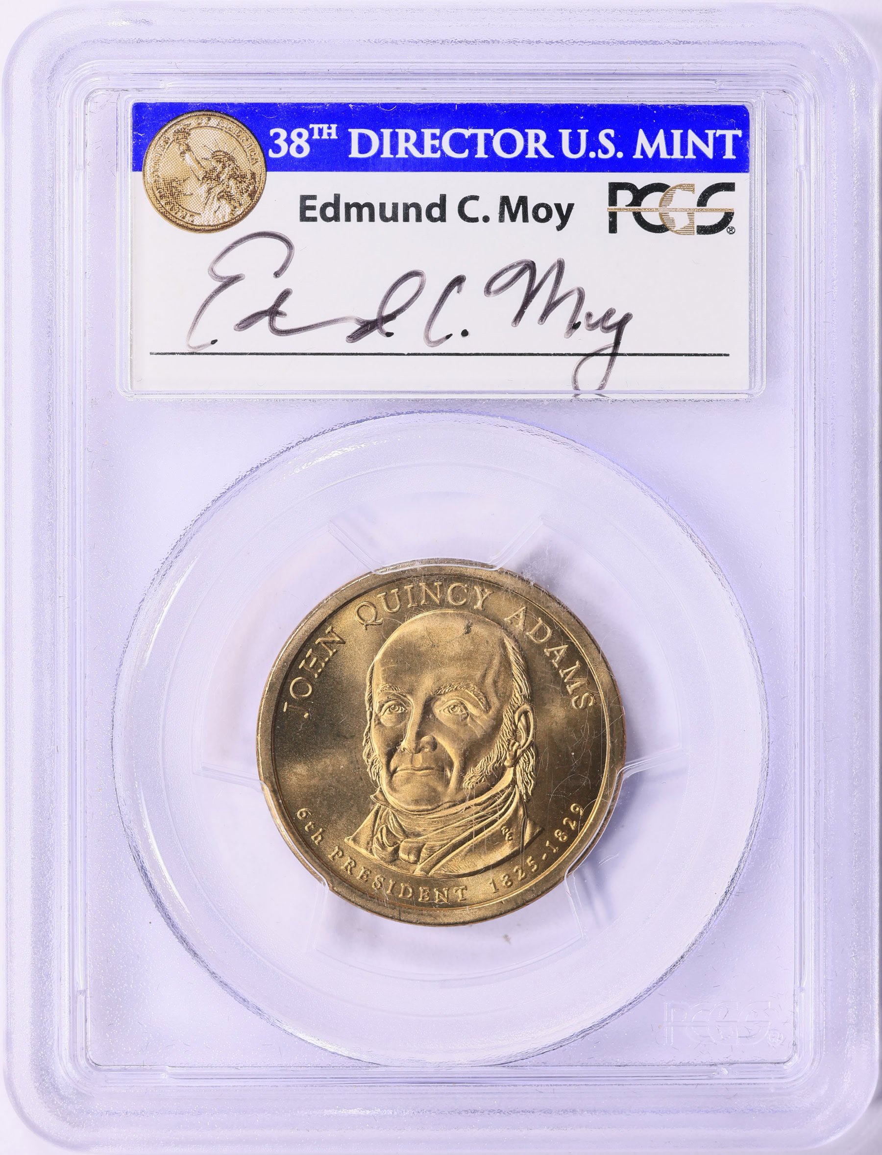 Mint Error (2008) Presidential Dollar John Quincy Adams Satin Finish ...