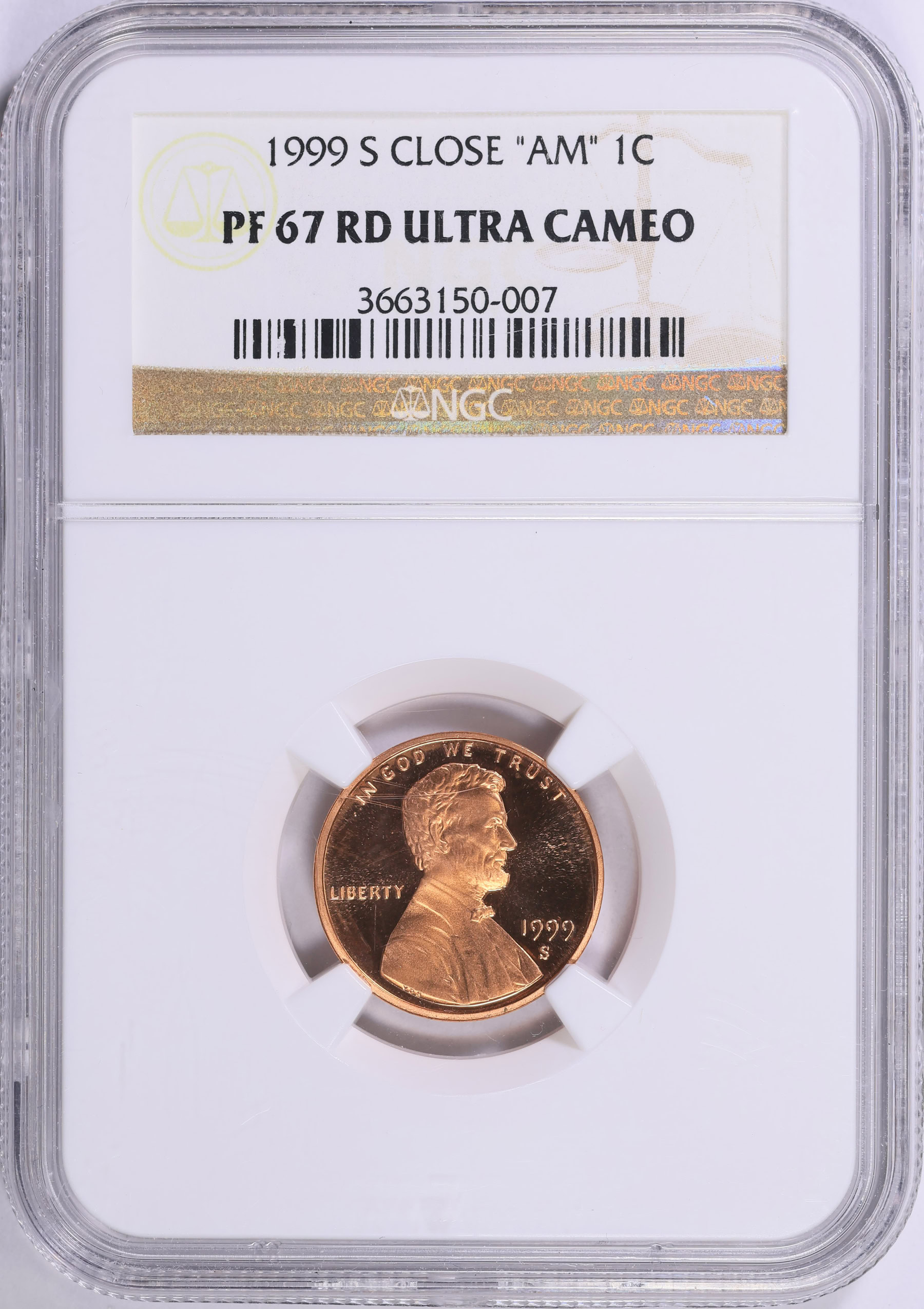 1999-S Lincoln Cent Close AM NGC Proof-67 RD UC (Item 1880739 ...