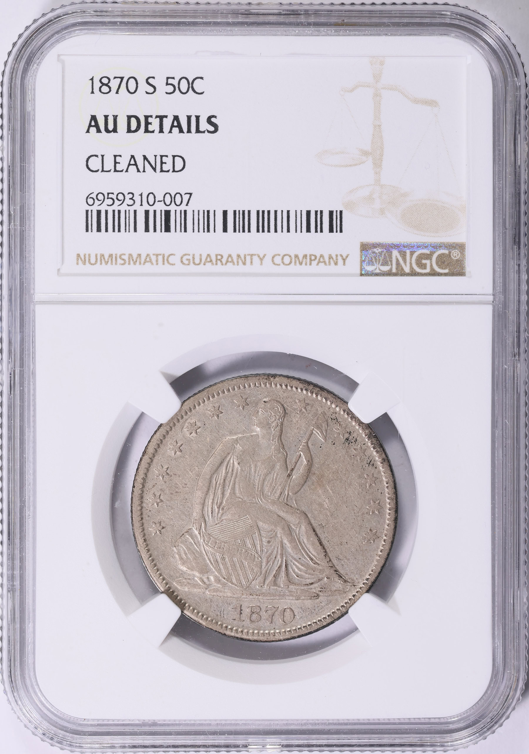 1870-S Seated Liberty Half Dollar NGC AU Details (Item 1880743) | GreatCollections Coin Auctions