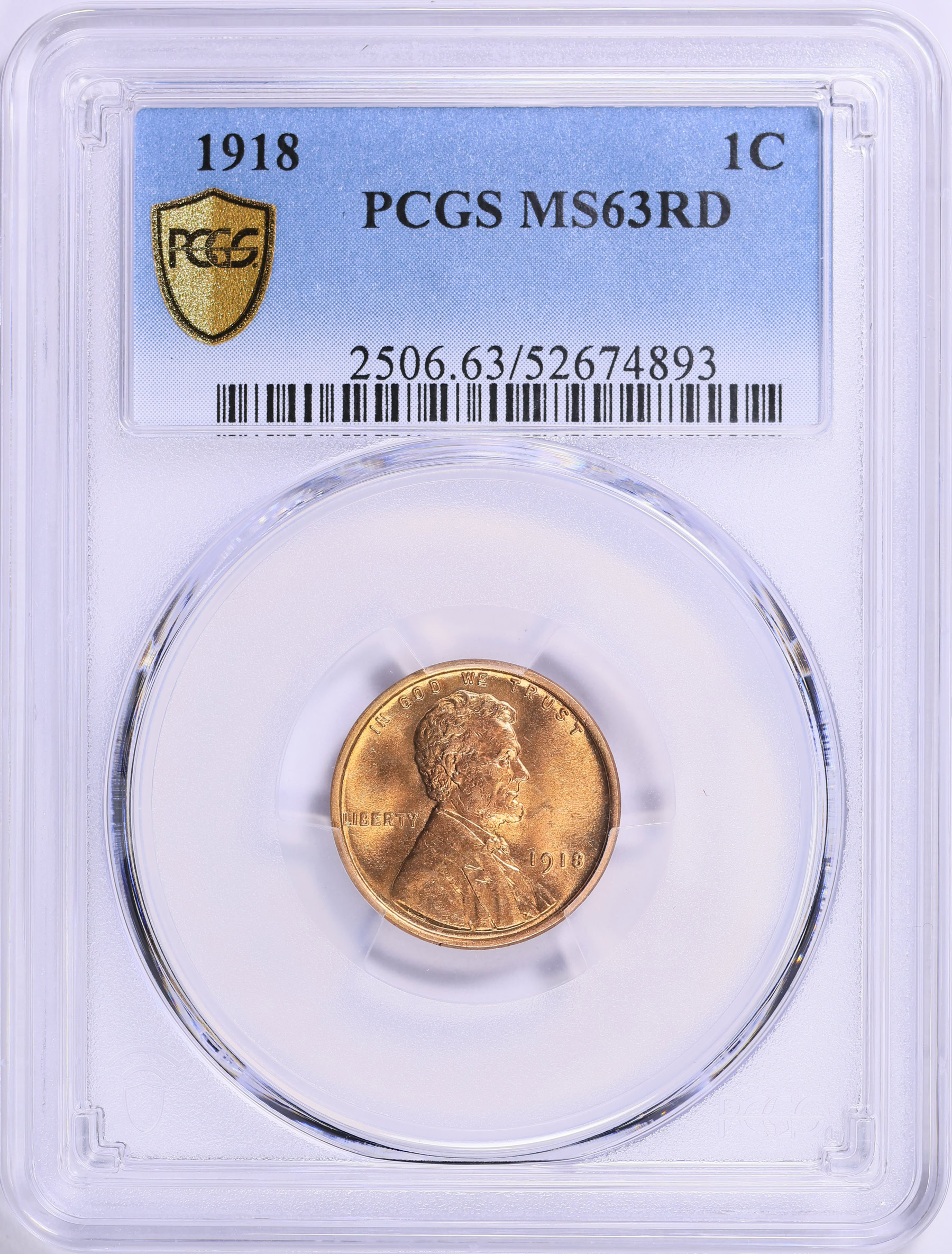 1918 Lincoln Cent PCGS MS-63 RD (Item 1880750) | GreatCollections Coin ...