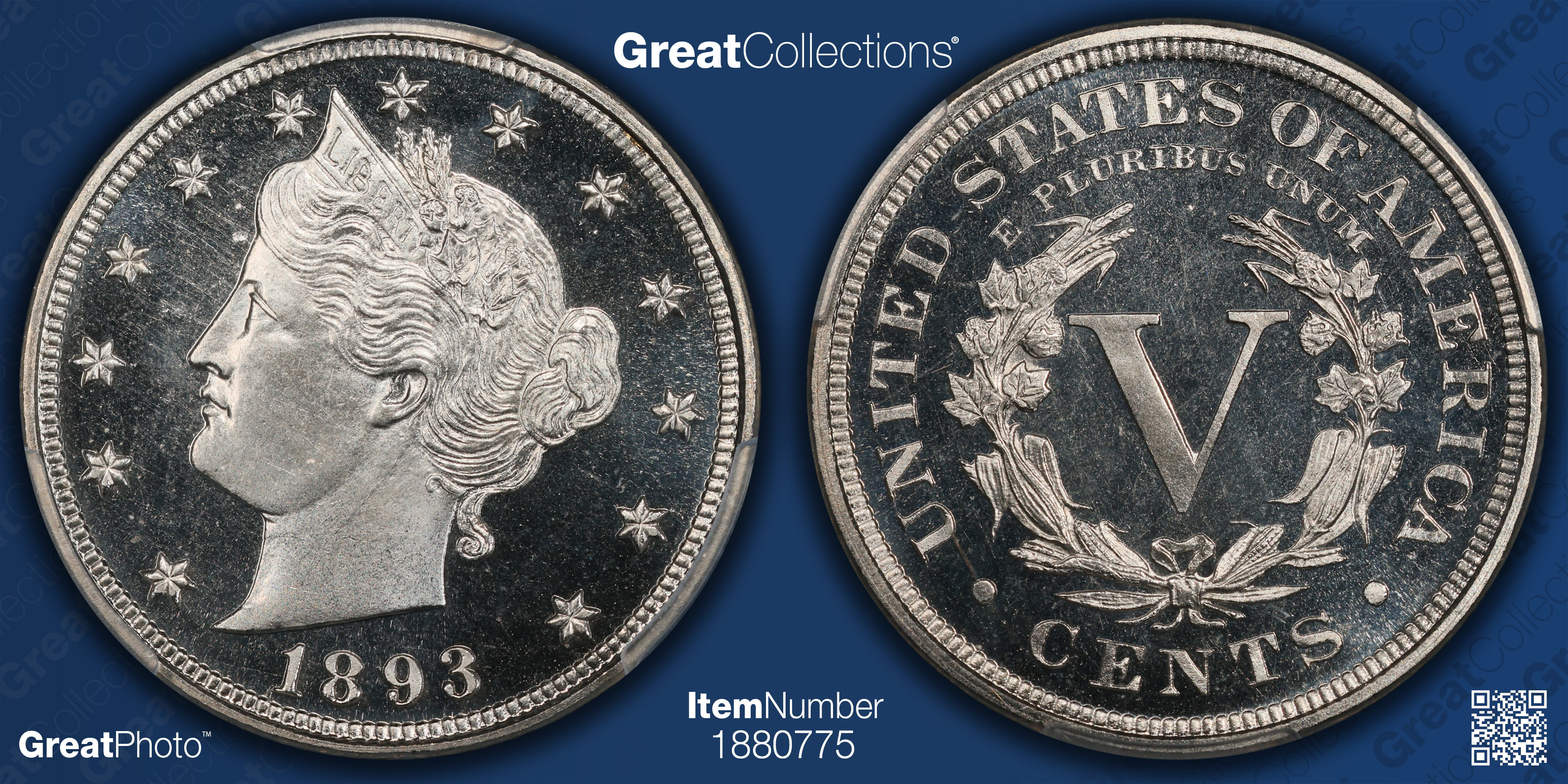 1893 Liberty Nickel PCGS Proof-66 CAMEO (Item 1880775 ...