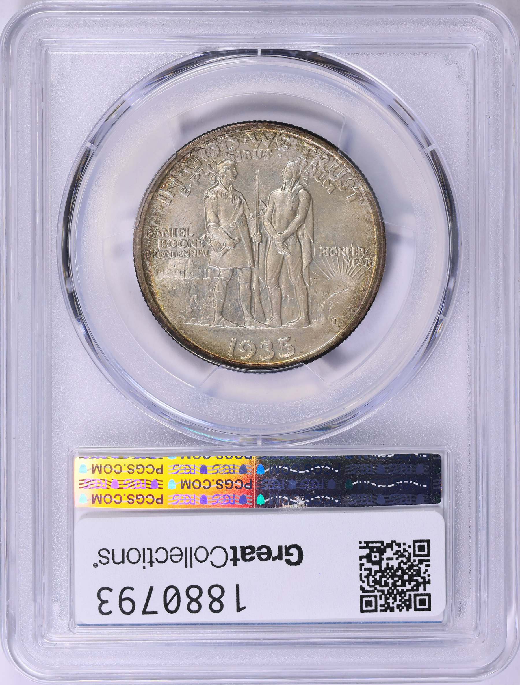 1935-S Daniel Boone Bicentennial Half Dollar PCGS MS-67+ (CAC Green) (Toned) (Item 1880793 ...