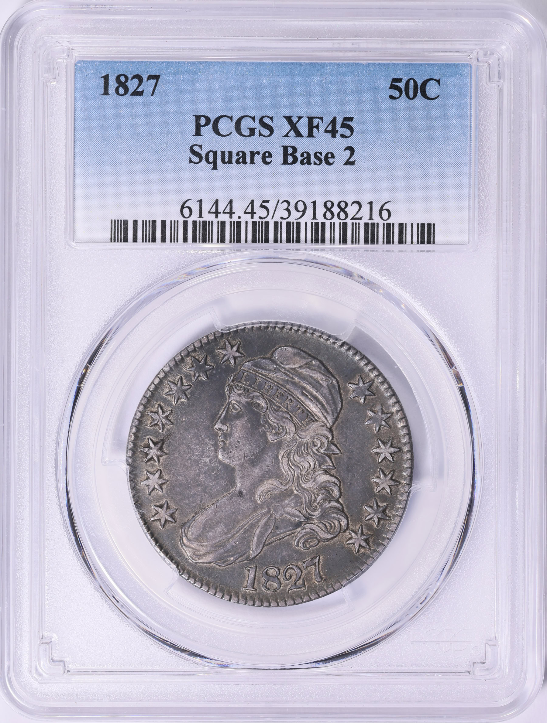 1827 Capped Bust Half Dollar Square Base 2 PCGS XF-45 (Item 1880823 ...