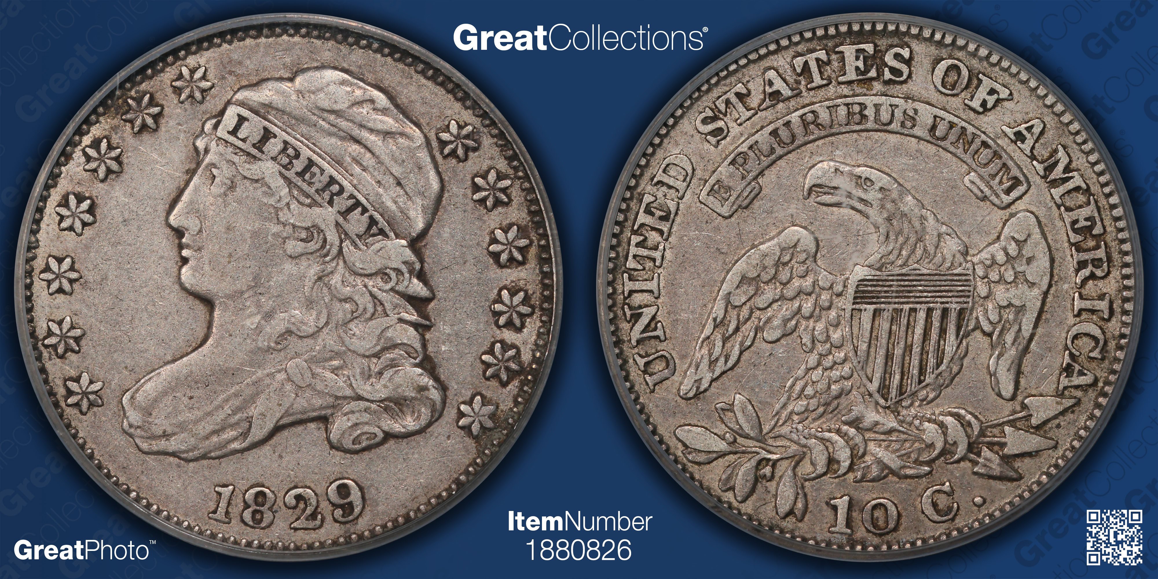 1829 Capped Bust Dime Small 10C PCGS VF-30 (Item 1880826 ...
