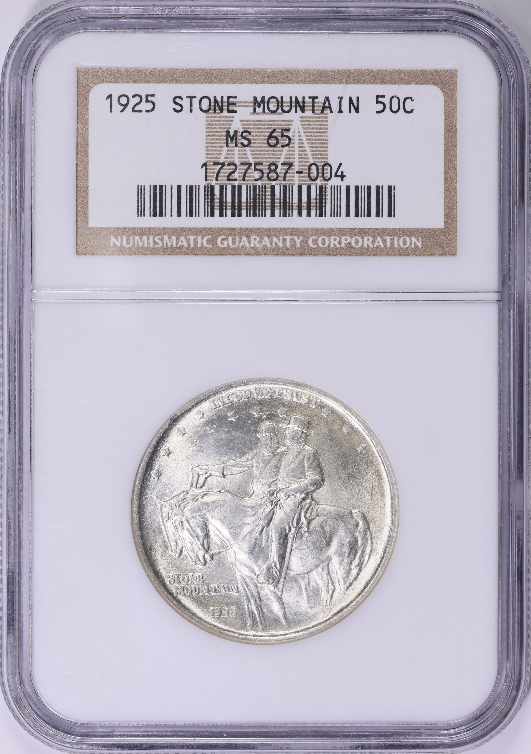 1925 Stone Mountain Memorial Half Dollar NGC MS-65 (Item 1880869) | GreatCollections Coin Auctions
