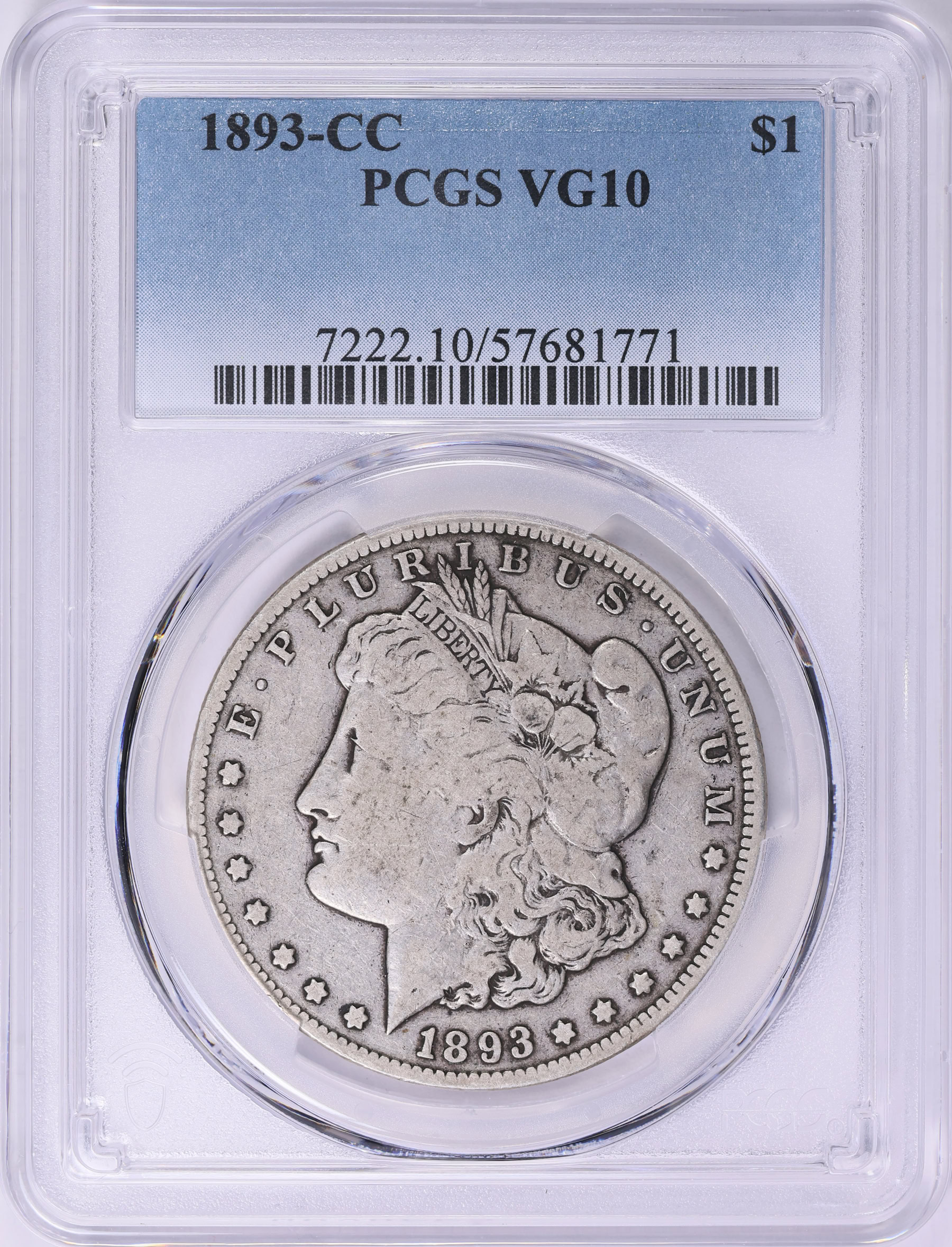 1893-CC Morgan Silver Dollar PCGS VG-10 (Item 1881030) | GreatCollections Coin Auctions