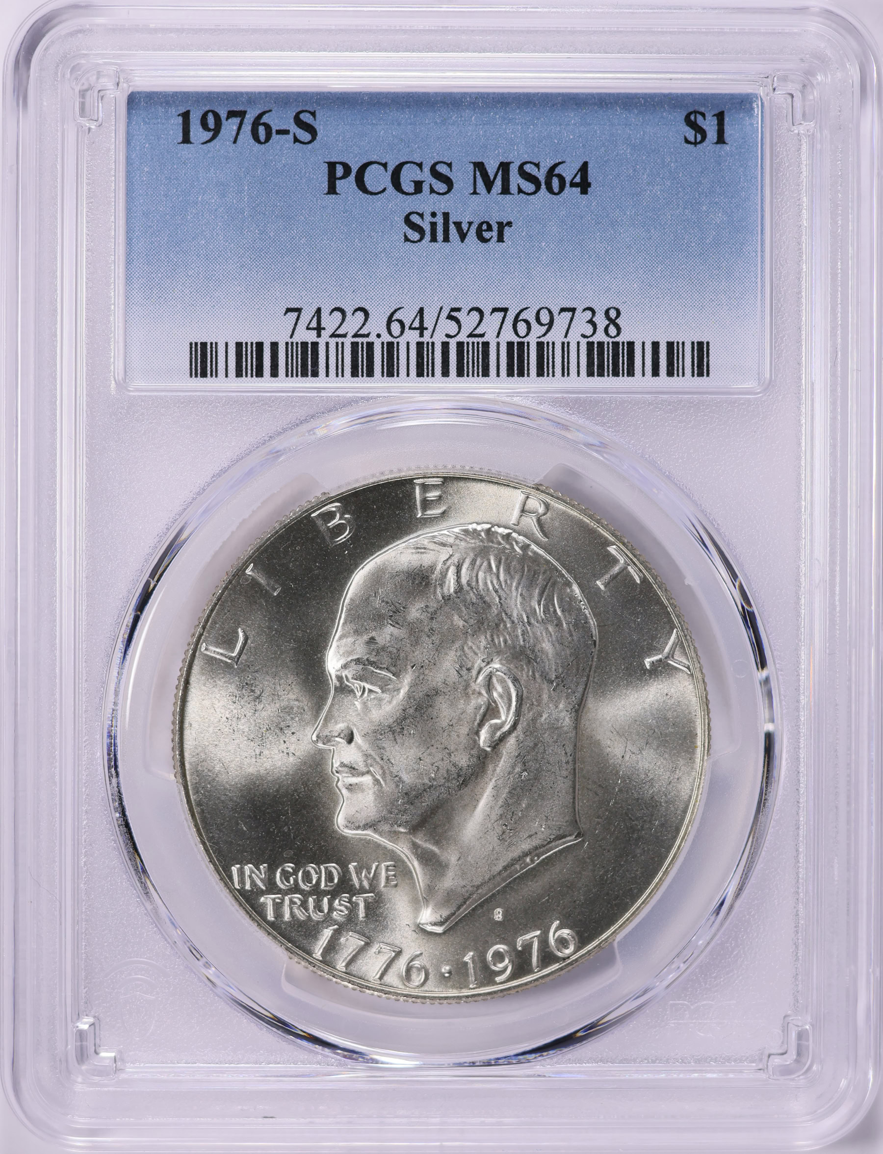 1976-S Eisenhower Dollar Silver PCGS MS-64 (Item 1881365) | GreatCollections Coin Auctions