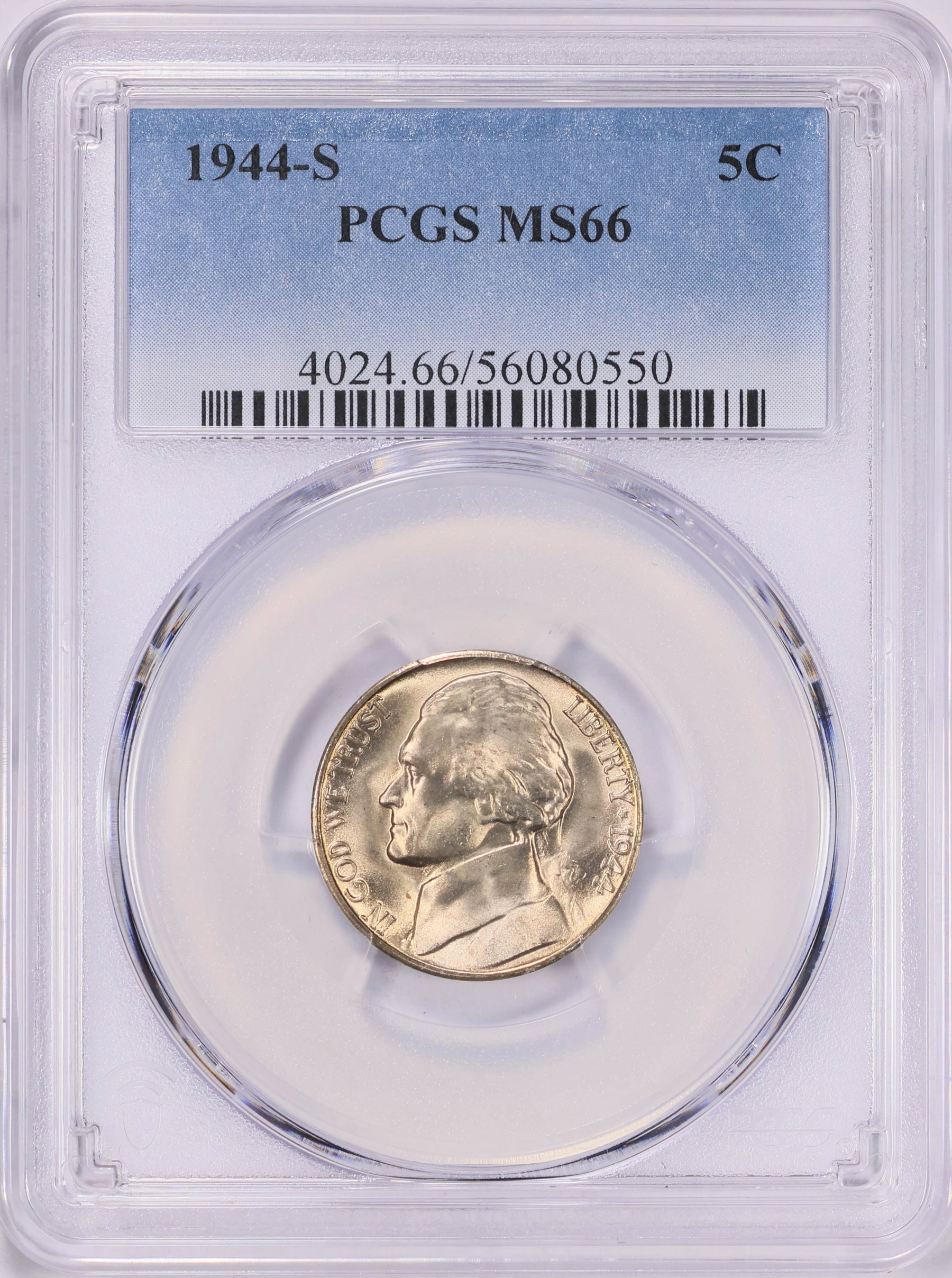 1944-S Jefferson Nickel PCGS MS-66 (Item 1881419) | GreatCollections Coin Auctions