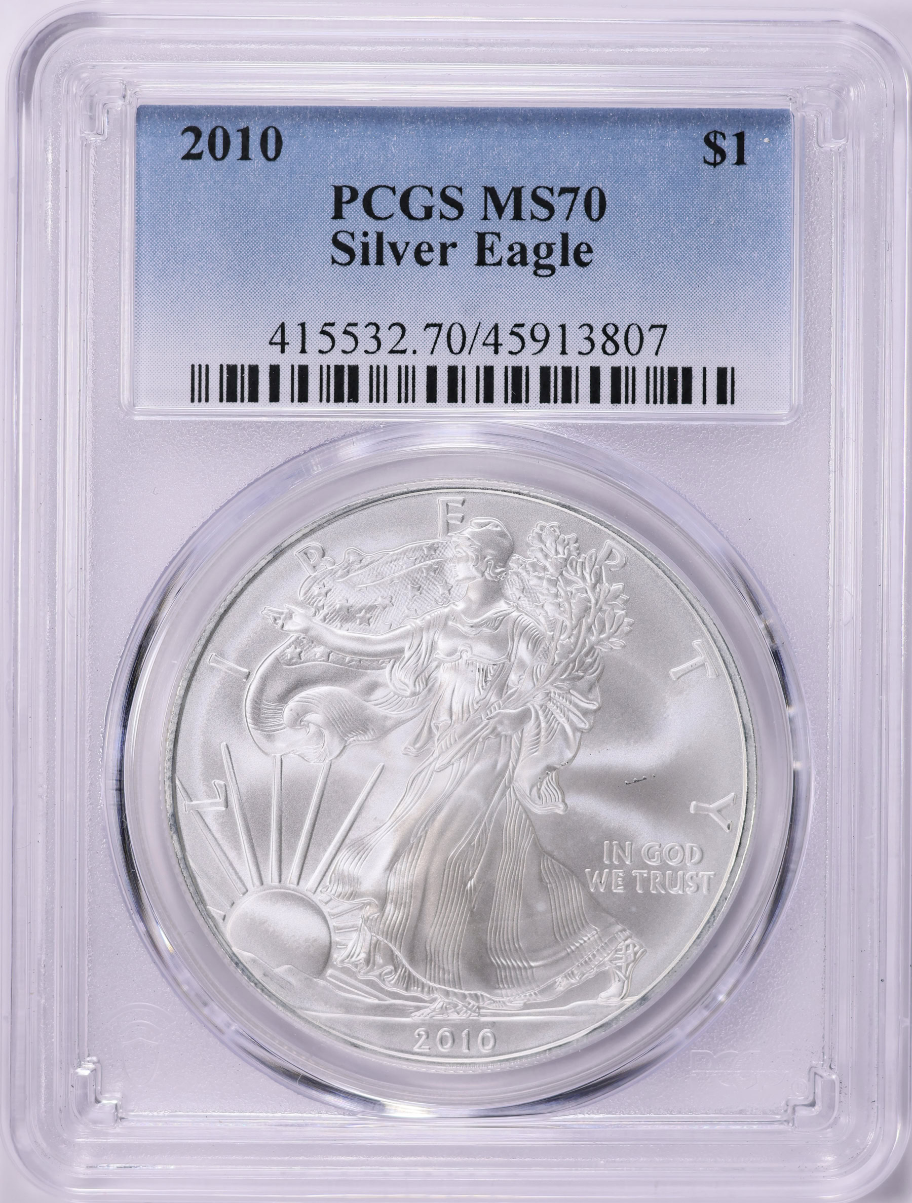 2010 $1 Silver Eagle PCGS MS-70 (Item 1881508) | GreatCollections Coin ...