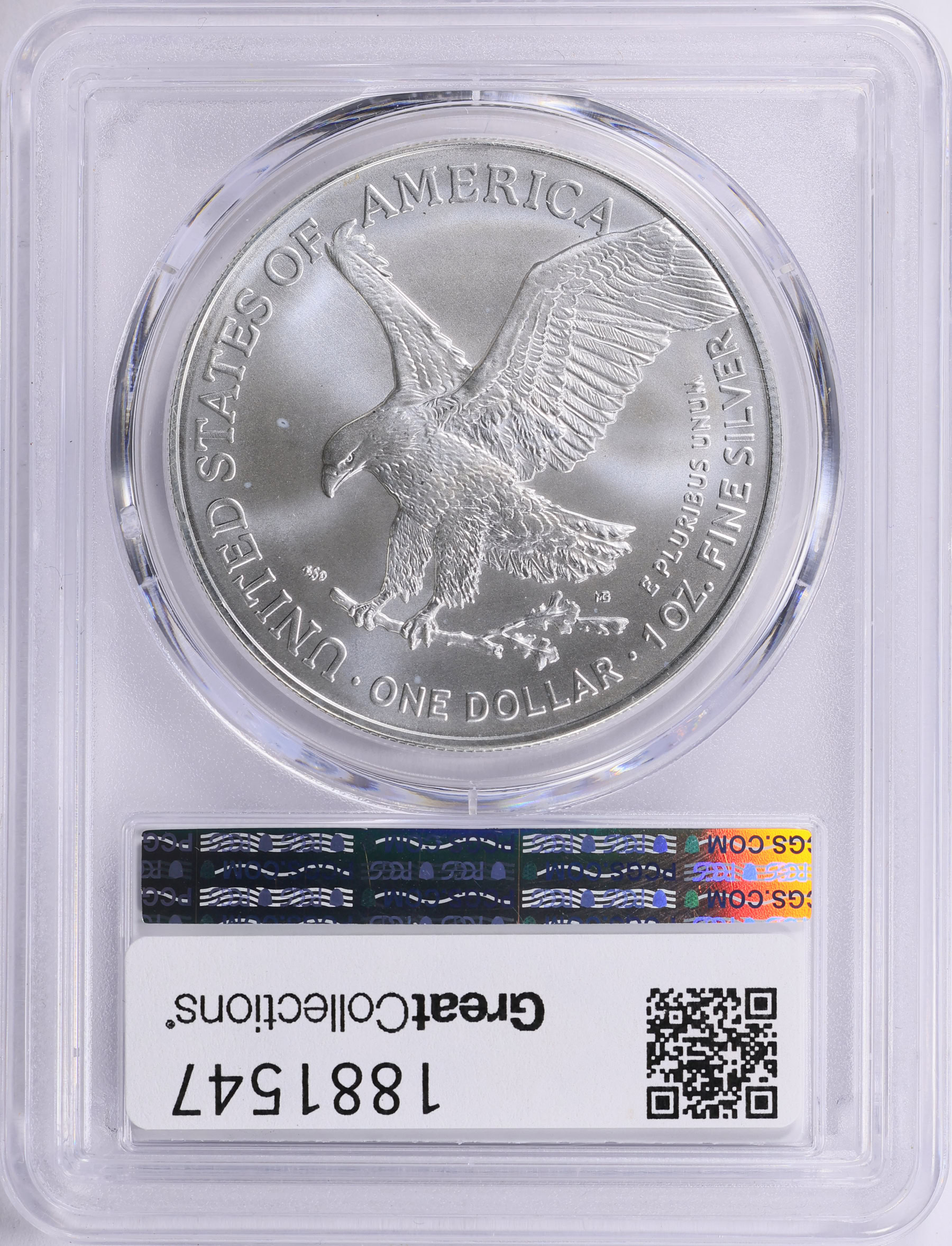 2025-(W) $1 Silver Eagle Struck at West Point First Strike PCGS MS-70 | PCGS Cert #51668431 ...