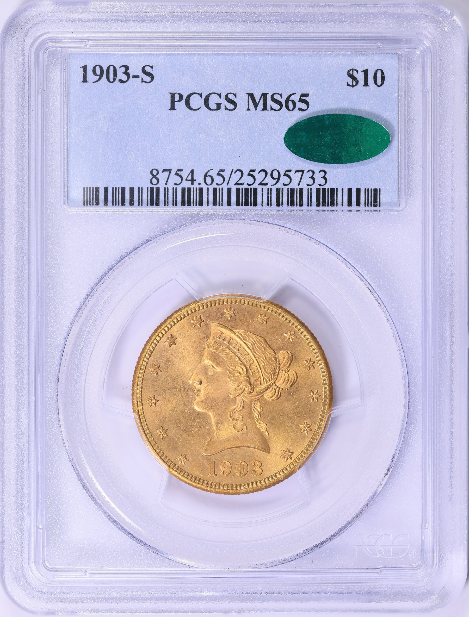 1903-S Liberty Gold Eagle PCGS MS-65 (CAC Green) (Item 1881648 ...