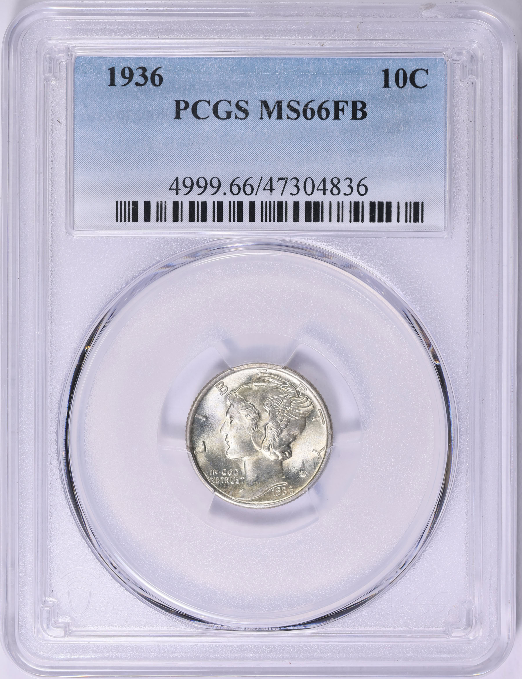 1936 Mercury Dime PCGS MS-66 FB (Item 1881945) | GreatCollections Coin Auctions