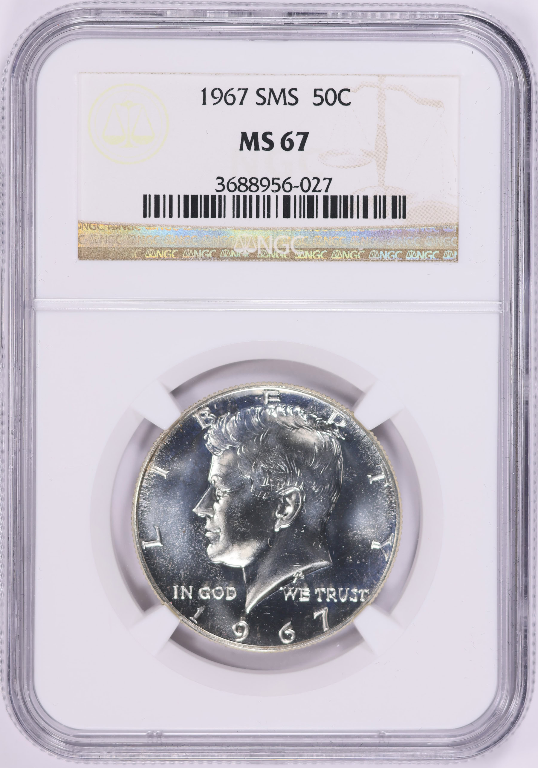 1967 Kennedy Half Dollar SMS NGC MS-67 (Item 1881960) | GreatCollections Coin Auctions