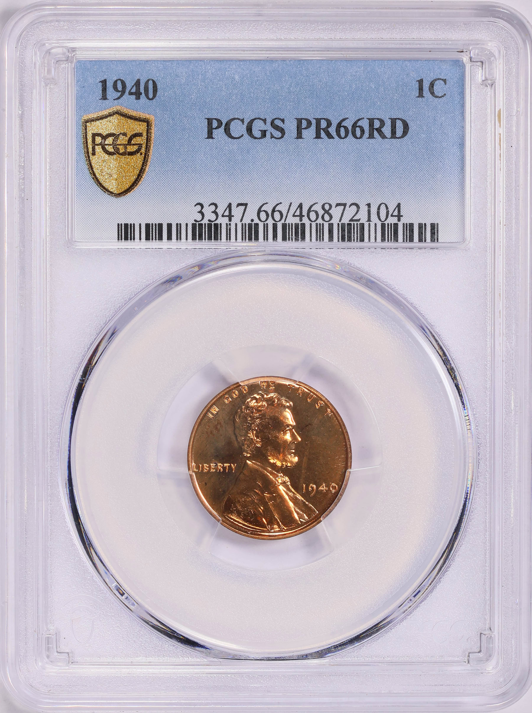 1940 Lincoln Cent PCGS Proof-66 RD (Item 1882122) | GreatCollections Coin Auctions